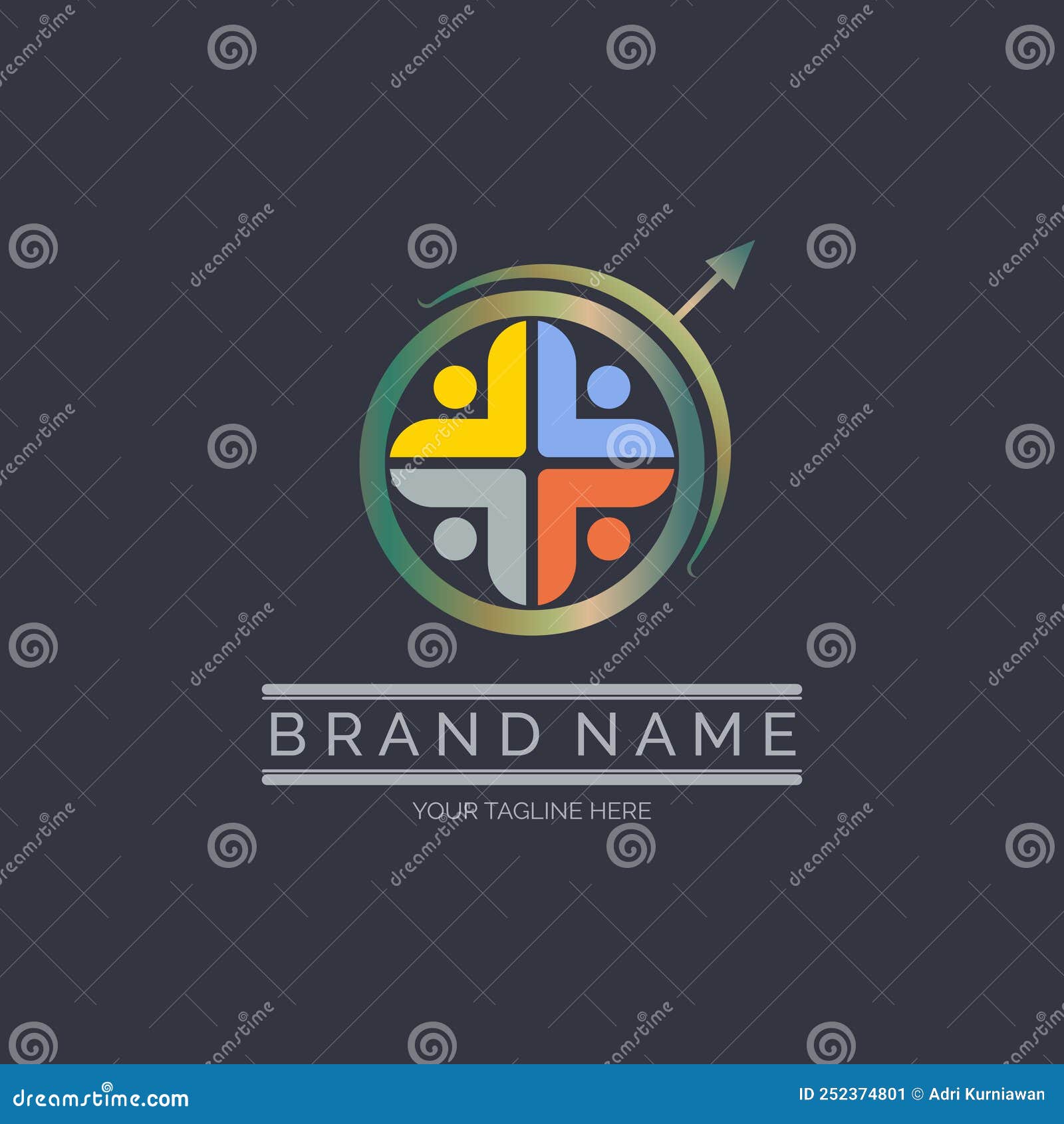 Team Work Connection Logo Design Template for Brand or Company and ...