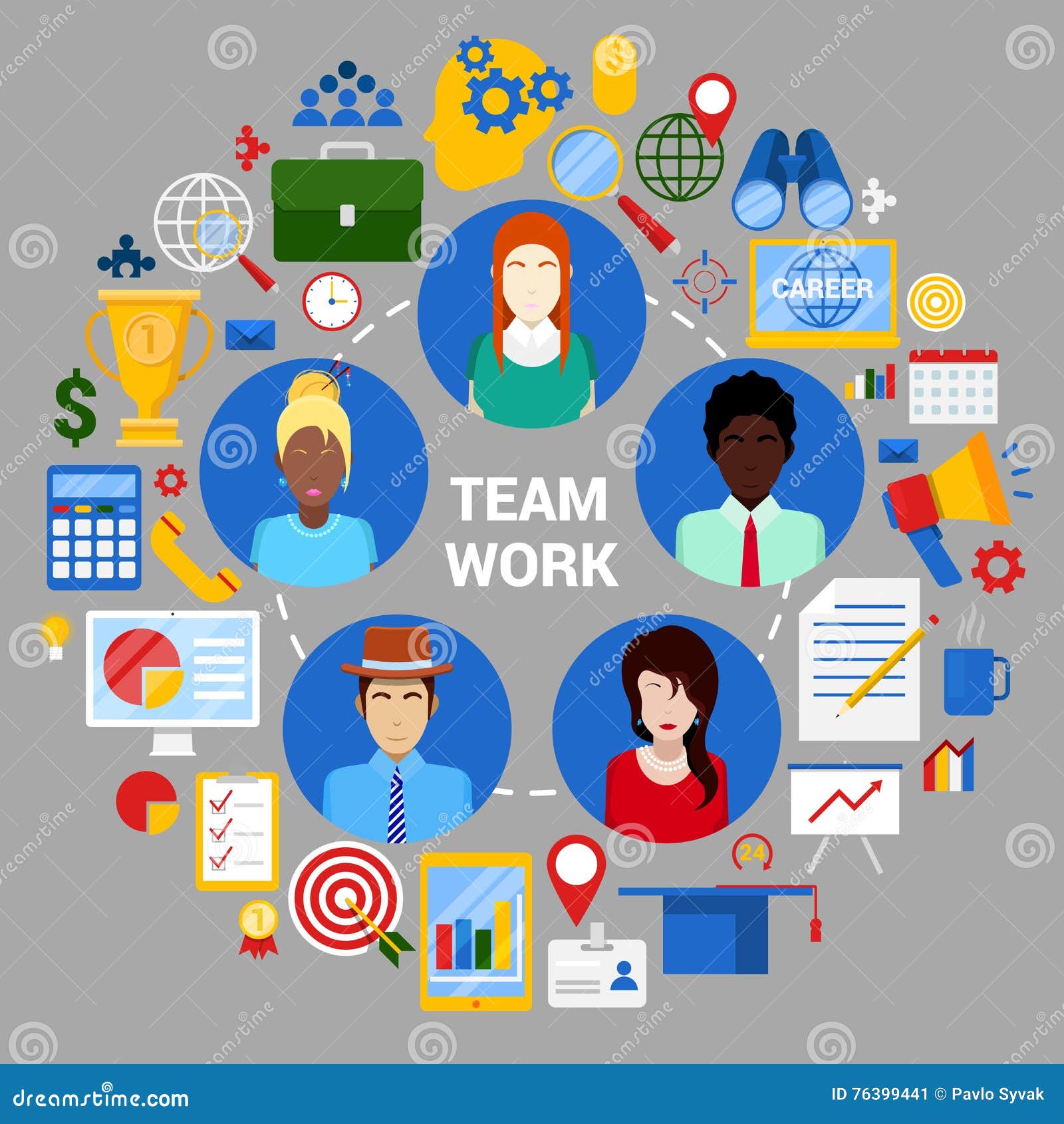 Team Work Creative Planning Strategy Corporate Business Stock Vector ...