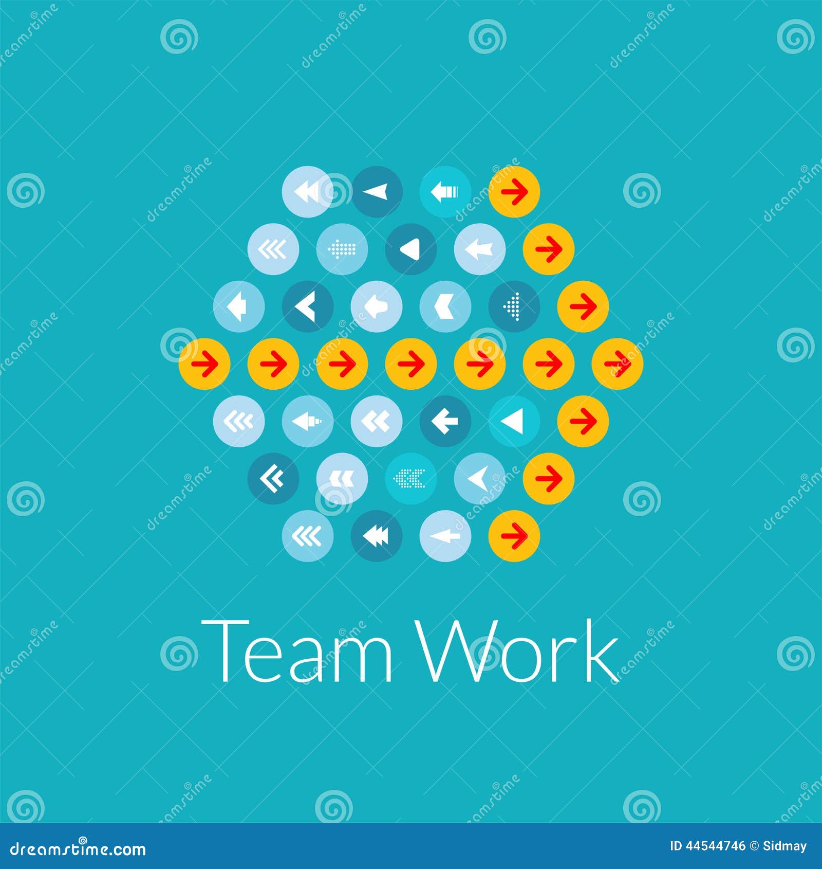 Team Work Flat Design Vector Illustration Concept Stock Vector ...