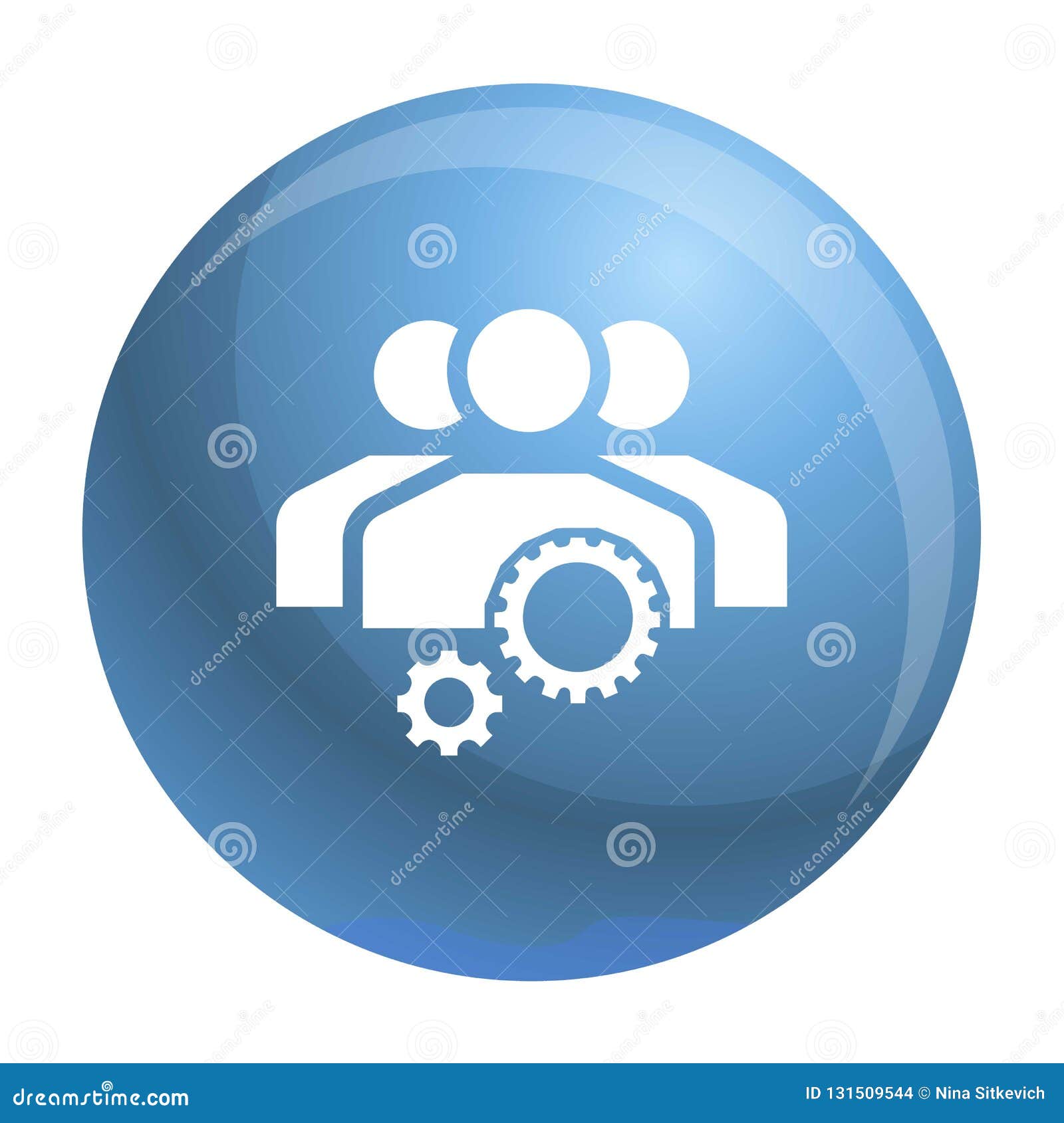 Team Work Gear Icon, Simple Style Stock Vector - Illustration of hard ...