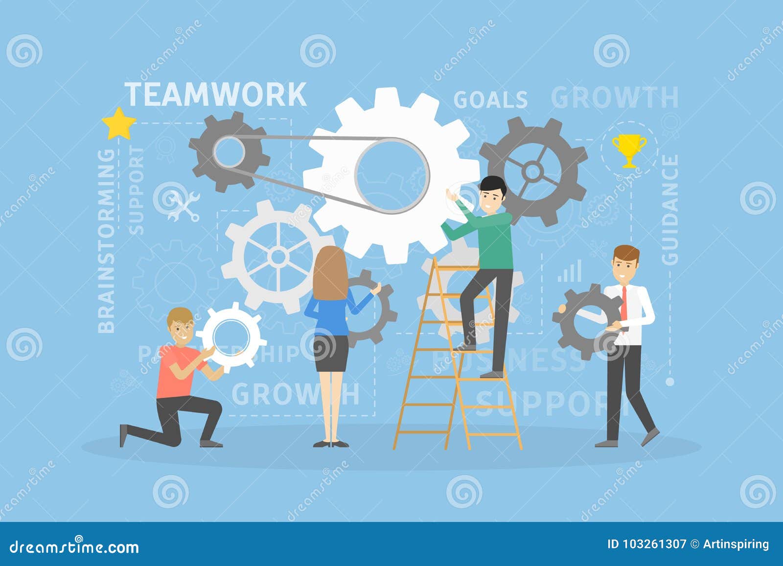 Team Work Line Icons Collection. Equality, Innovation, Diversity ...