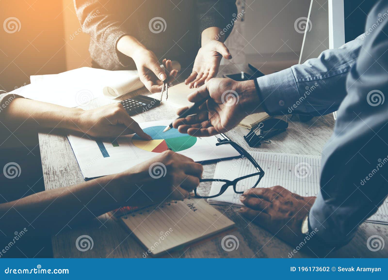 Team work in graph stock photo. Image of businessman - 196173602