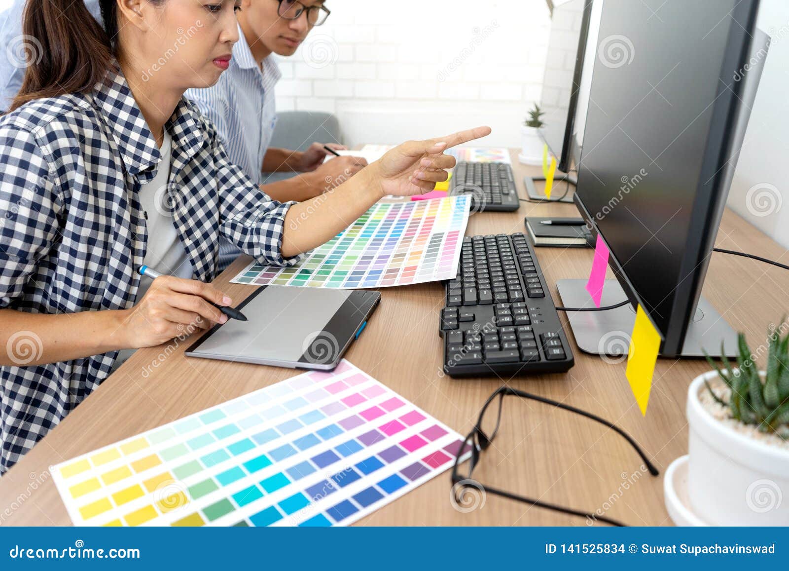 Team Work for Graphic Design Stock Photo - Image of designer, paper ...