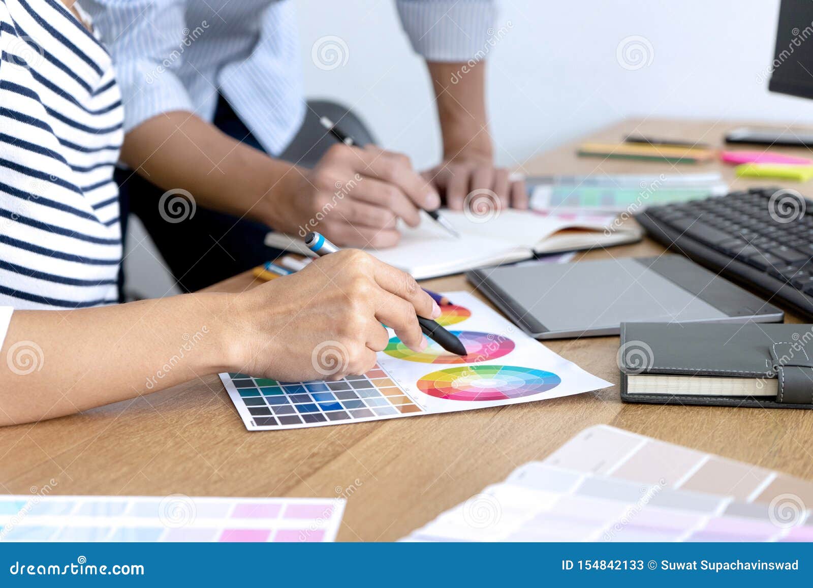 Team Work for Graphic Design Working Stock Image - Image of phone ...