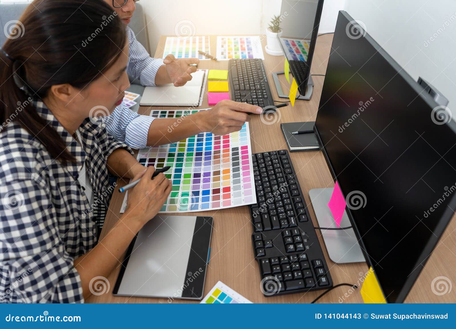 Team Work for Graphic Design Working Stock Image - Image of office ...