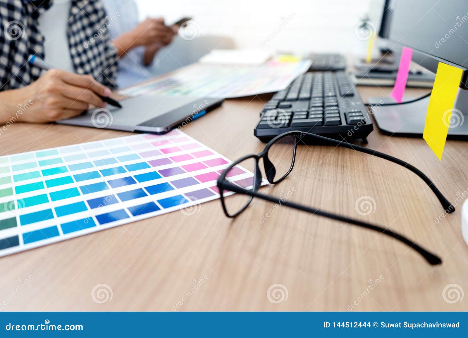 Team Work for Graphic Design Working Stock Photo - Image of phone ...