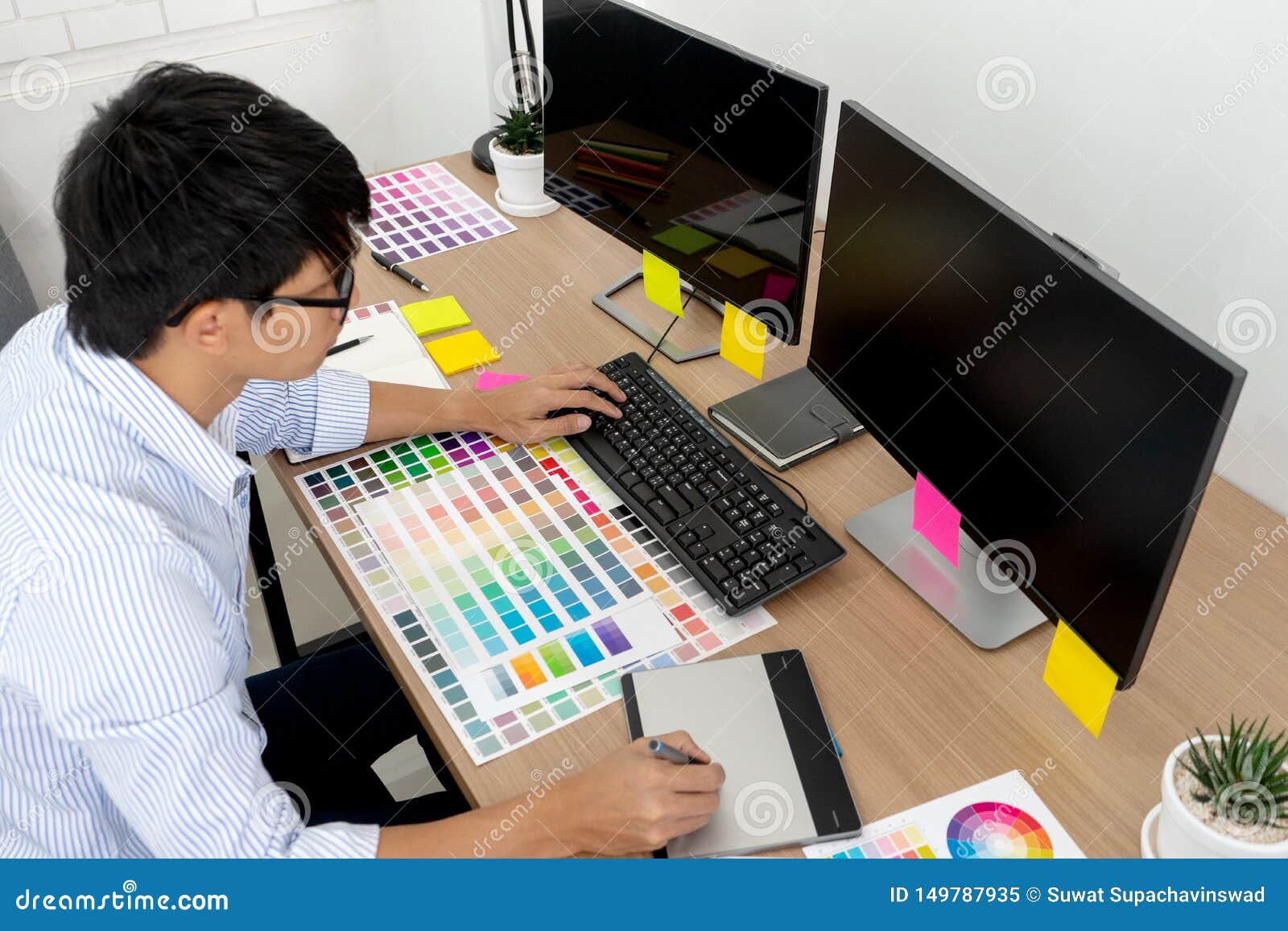 Team Work for Graphic Design Working Stock Image - Image of creative ...
