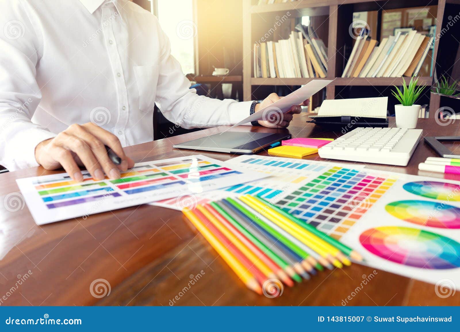 Team Work for Graphic Design Working on Wood Stock Image - Image of ...