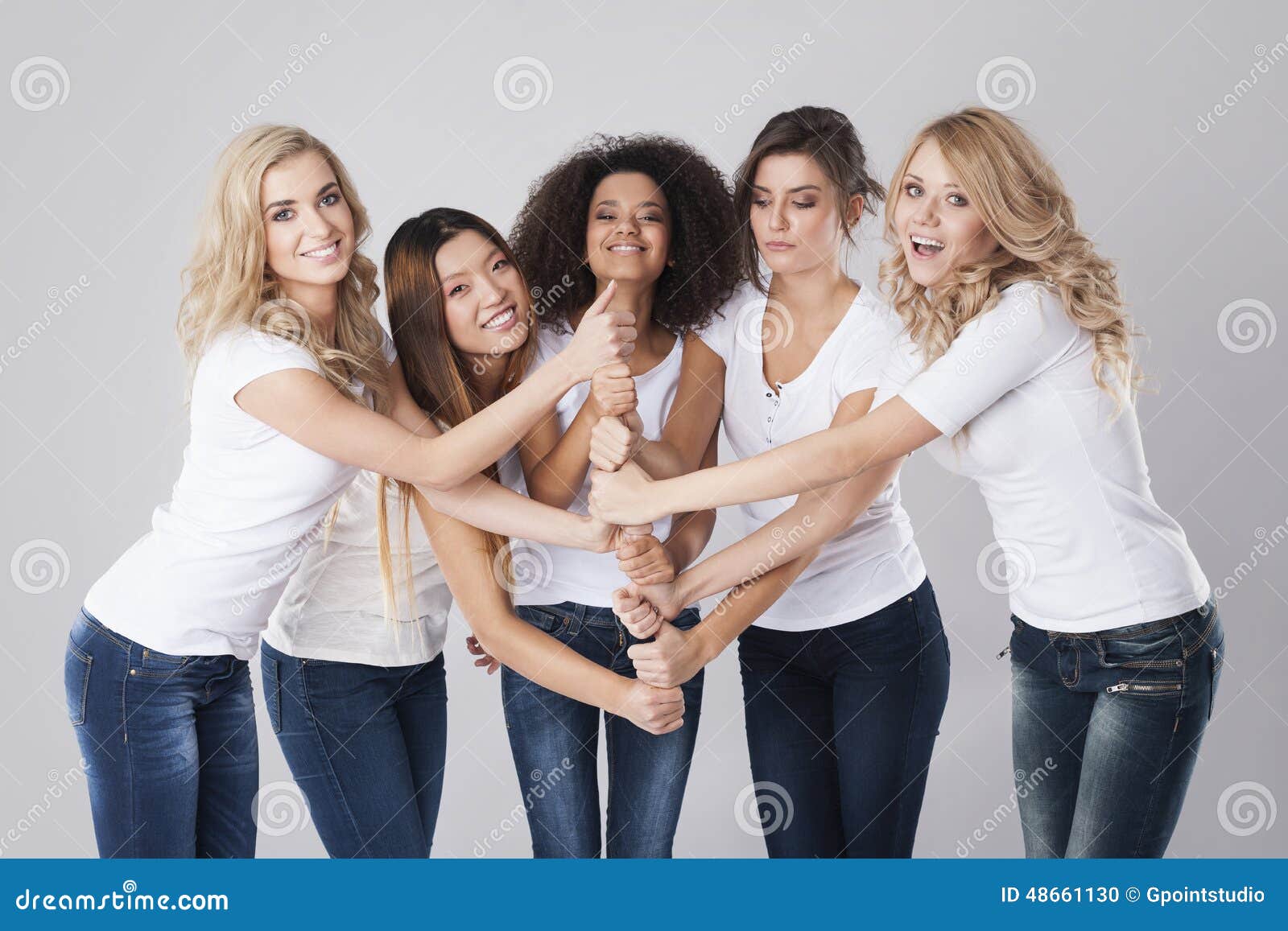 Team work stock photo. Image of lenght, blond, hair, african - 48661130