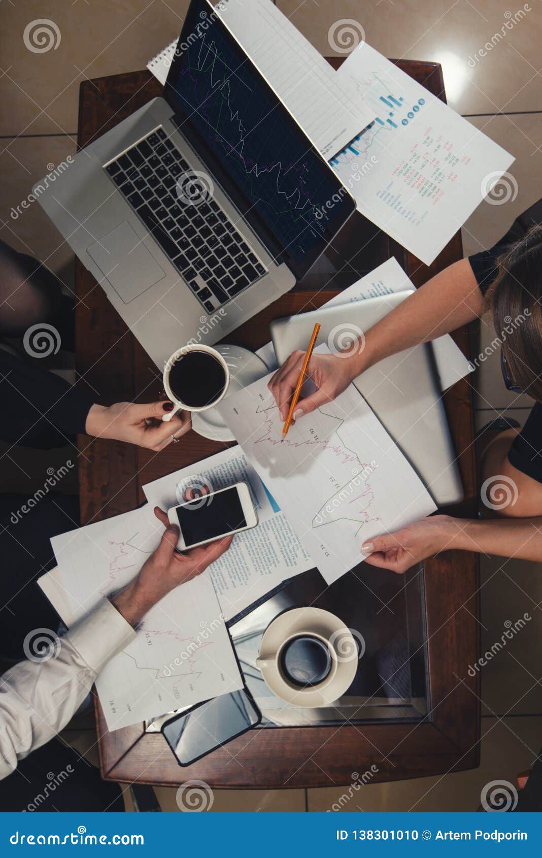 Team work on his workplace stock photo. Image of flat - 138301010