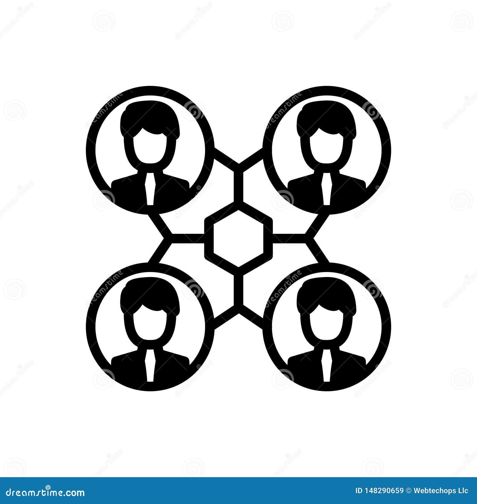 Black Solid Icon for Team Work, Collaboration and Group Stock Vector ...