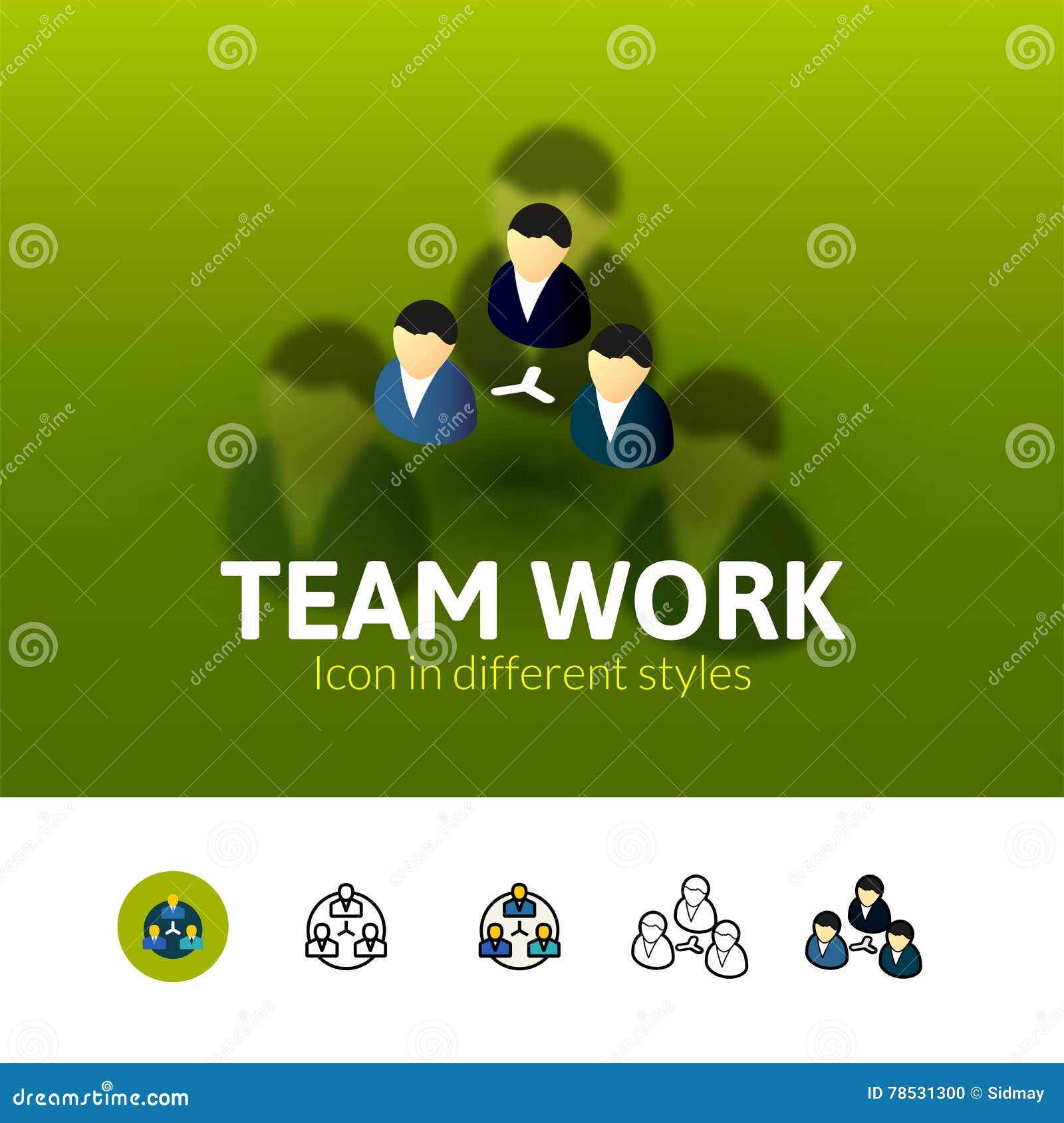 Team Work Icon in Different Style Stock Vector - Illustration of ...
