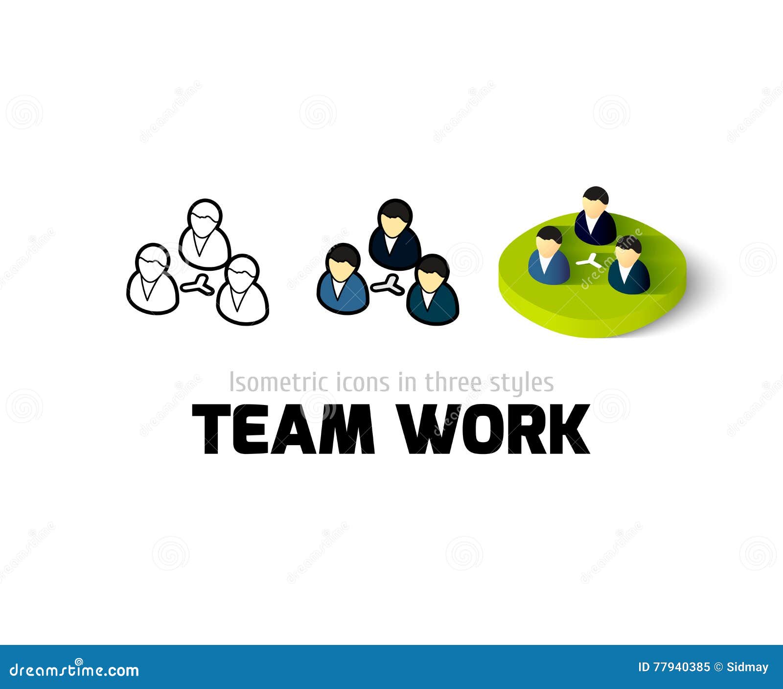 Team Work Icon in Different Style Stock Vector - Illustration of ...