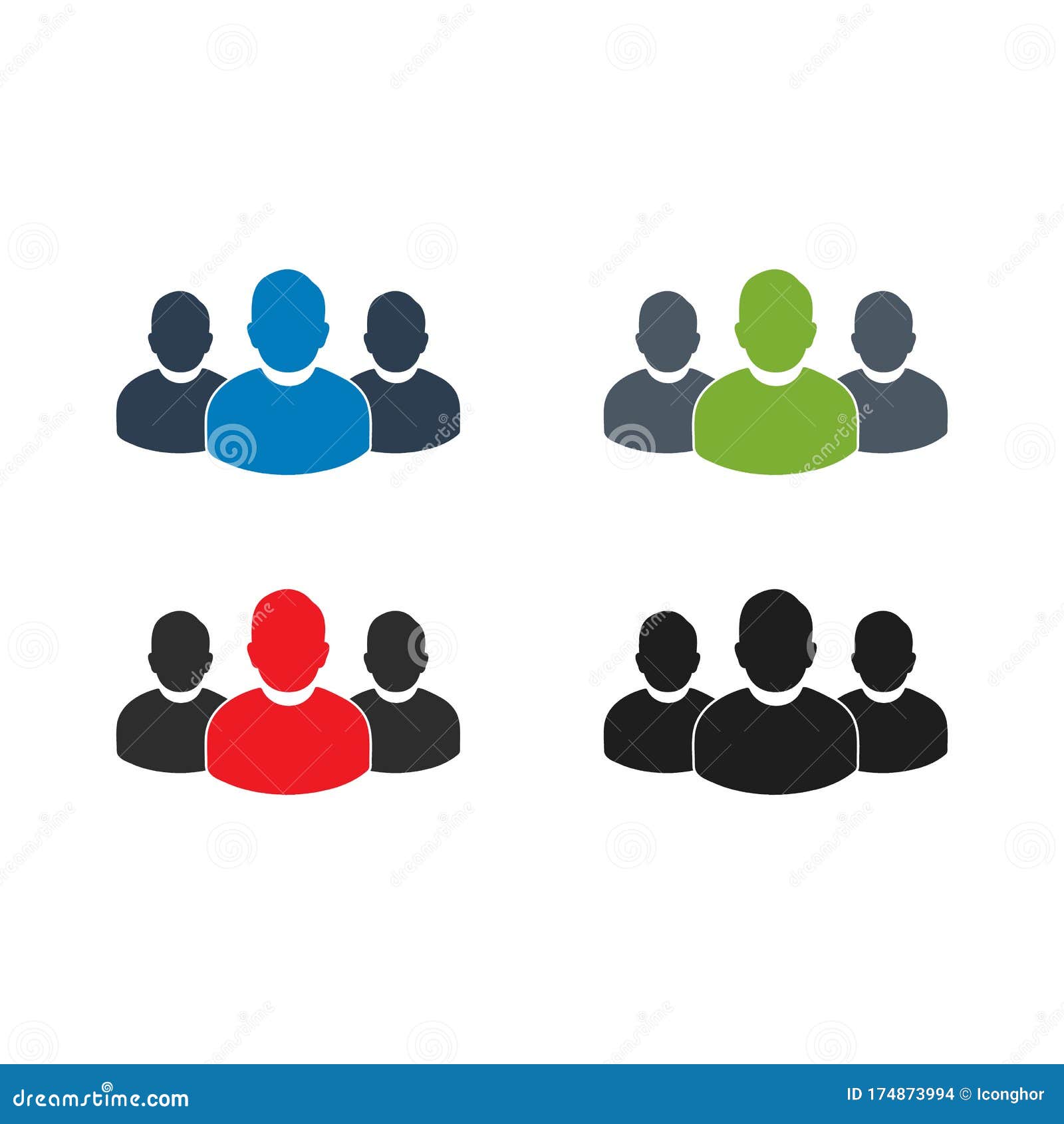 Team work icon set. stock vector. Illustration of sign - 174873994