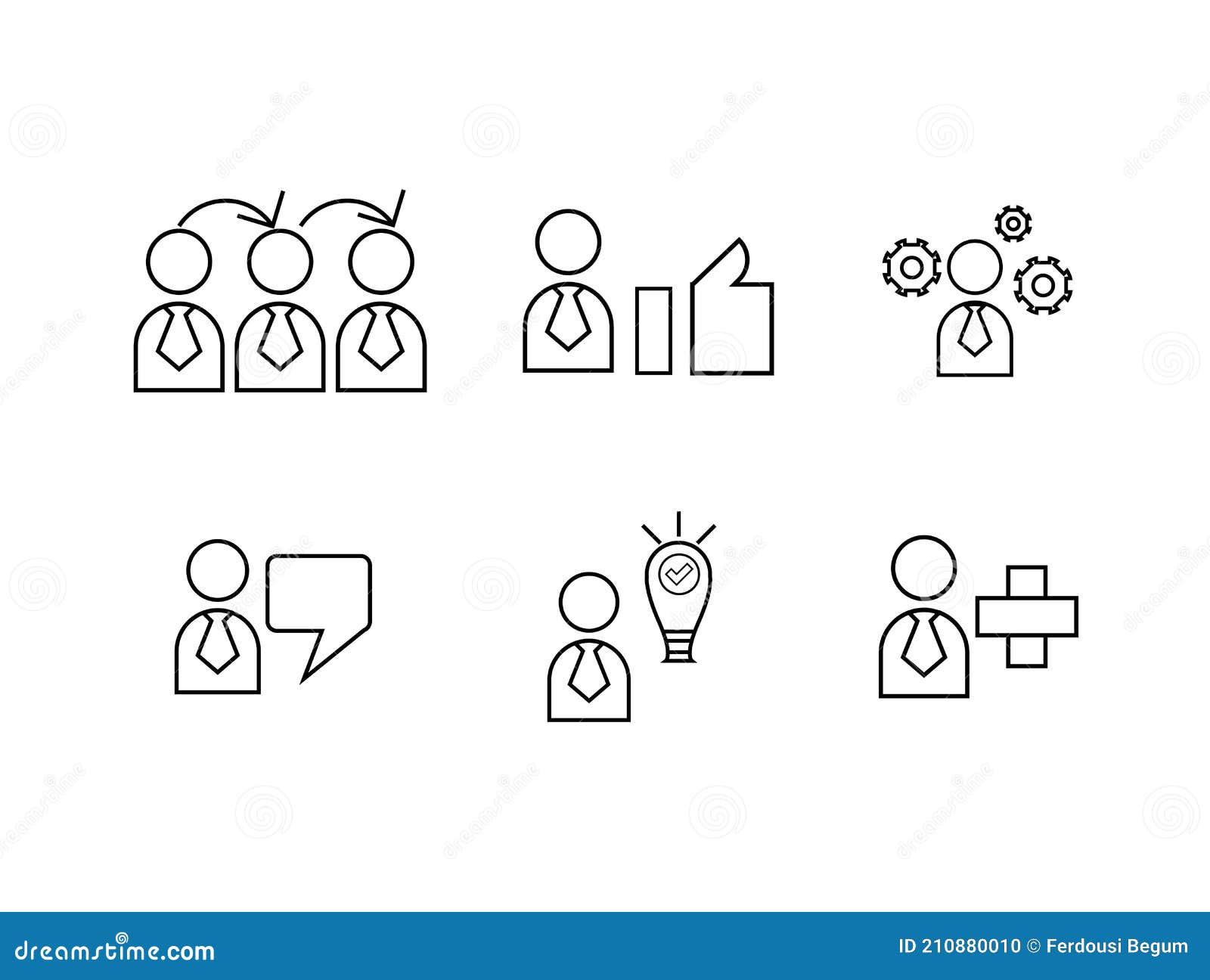 Team Work Icon Set Vector Template Stock Vector - Illustration of ...