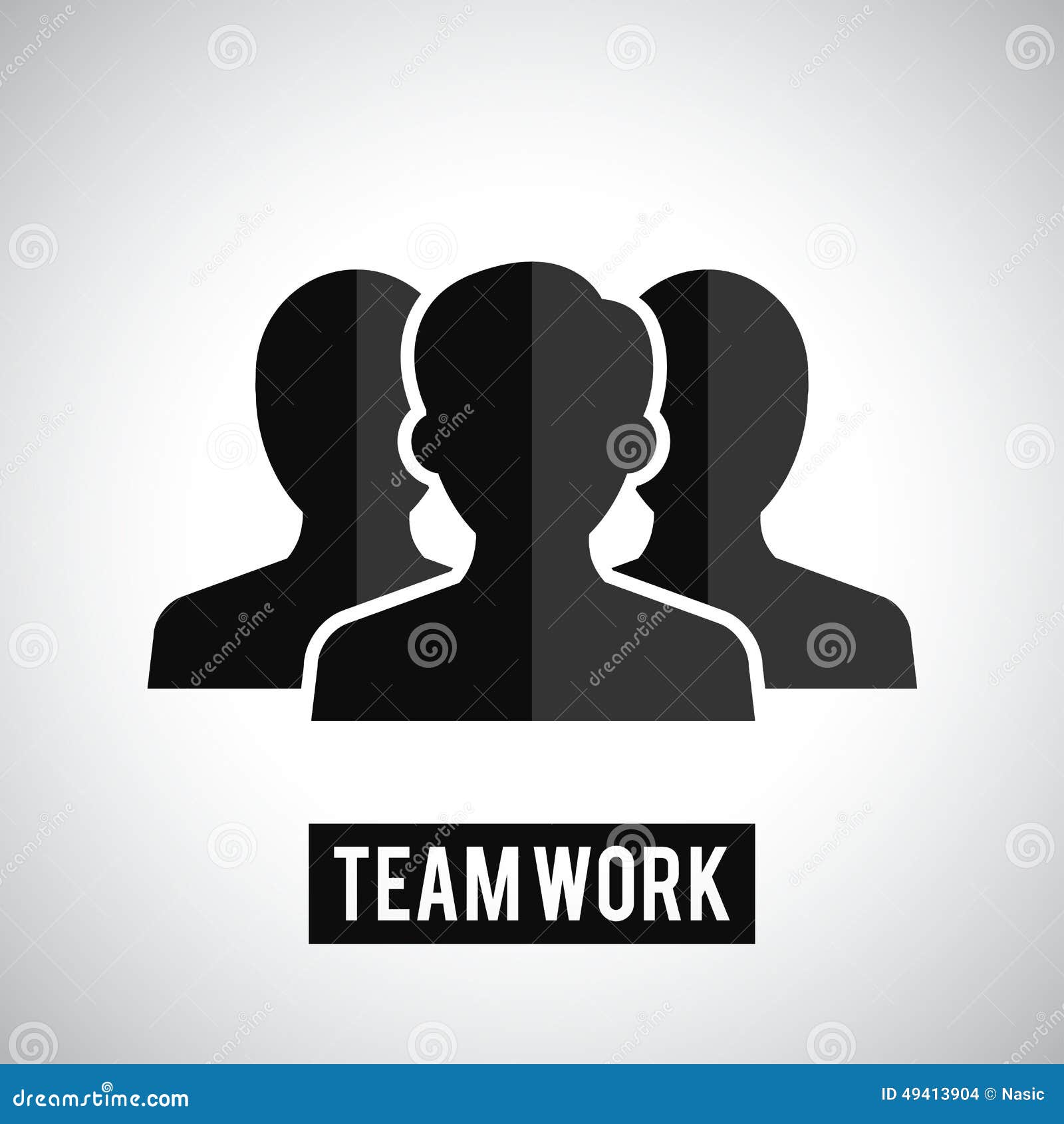 Team work icon stock vector. Illustration of three, icon - 49413904