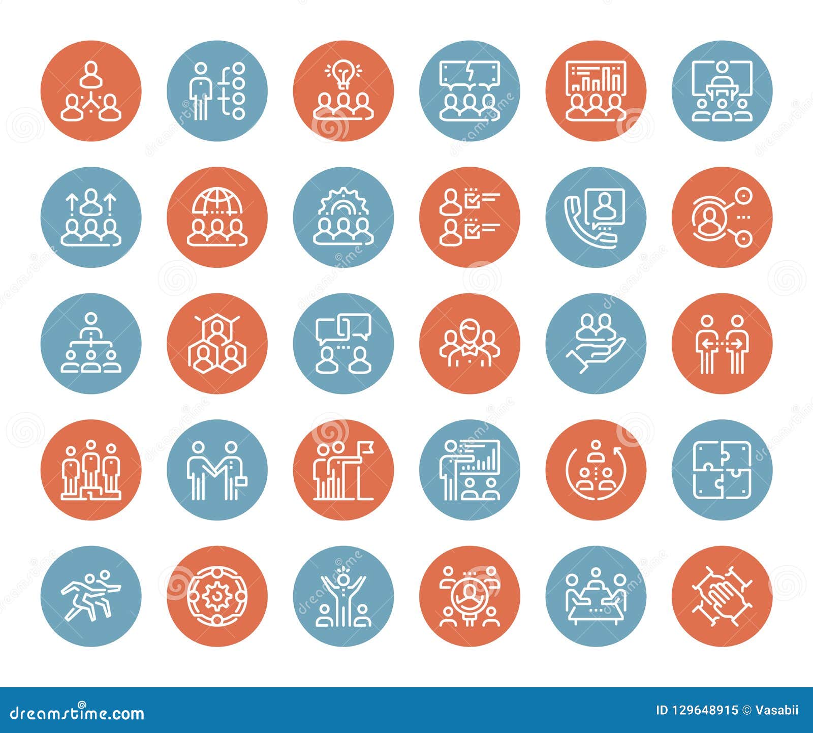 Team Work Icons stock vector. Illustration of businessman - 129648915
