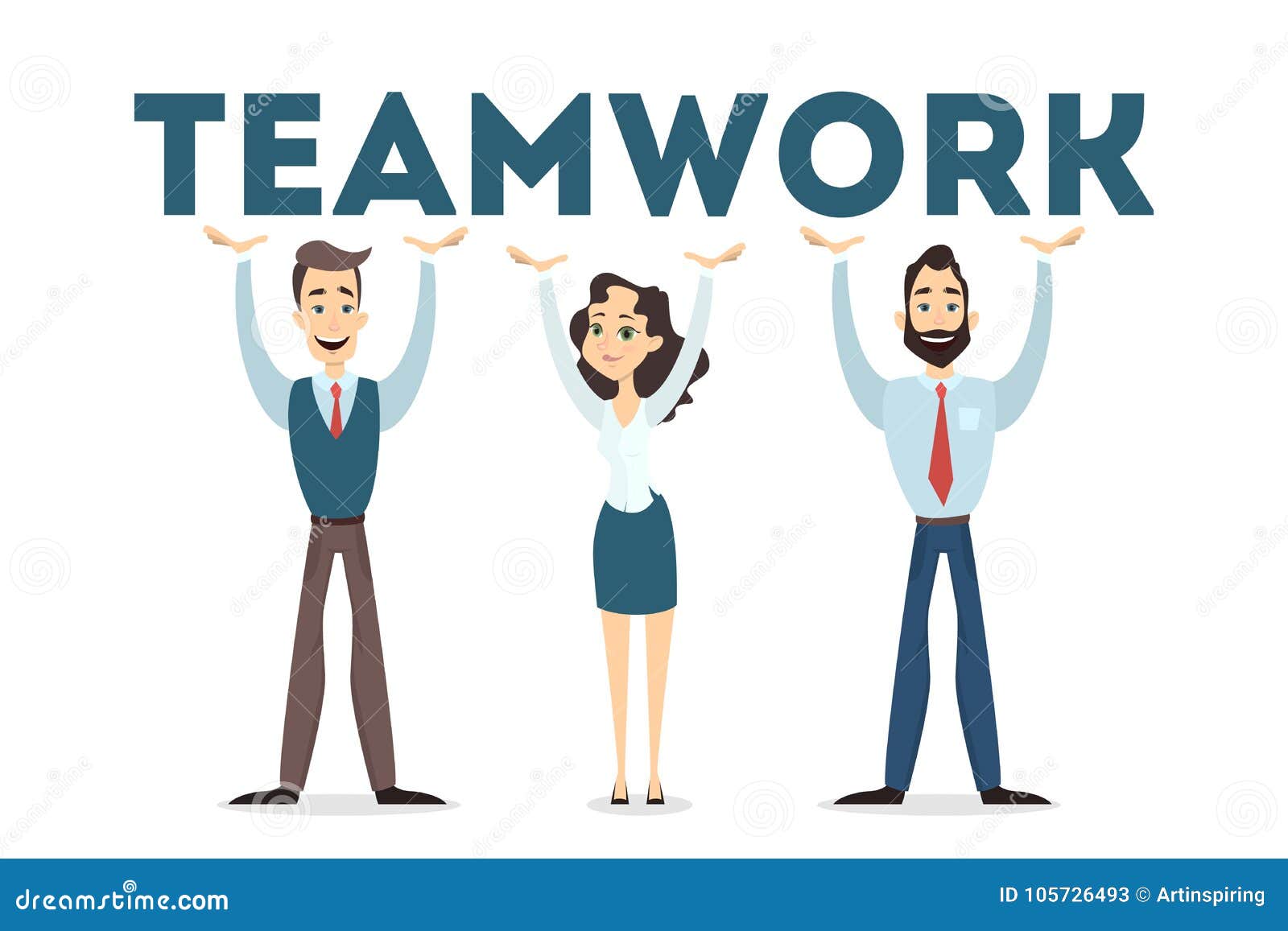 Team work illustration. stock vector. Illustration of holding - 105726493