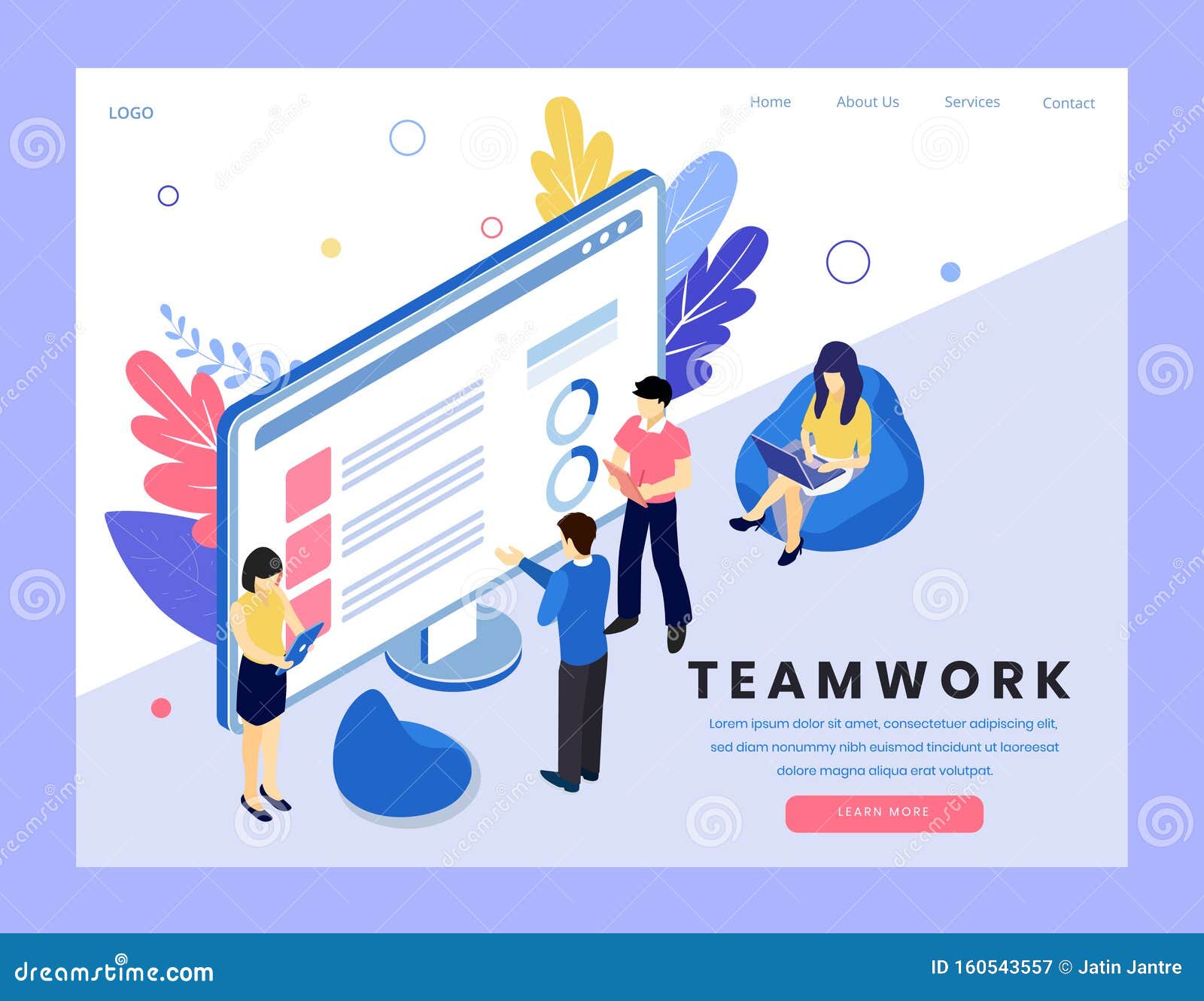 Team work isometric vector stock vector. Illustration of concept ...