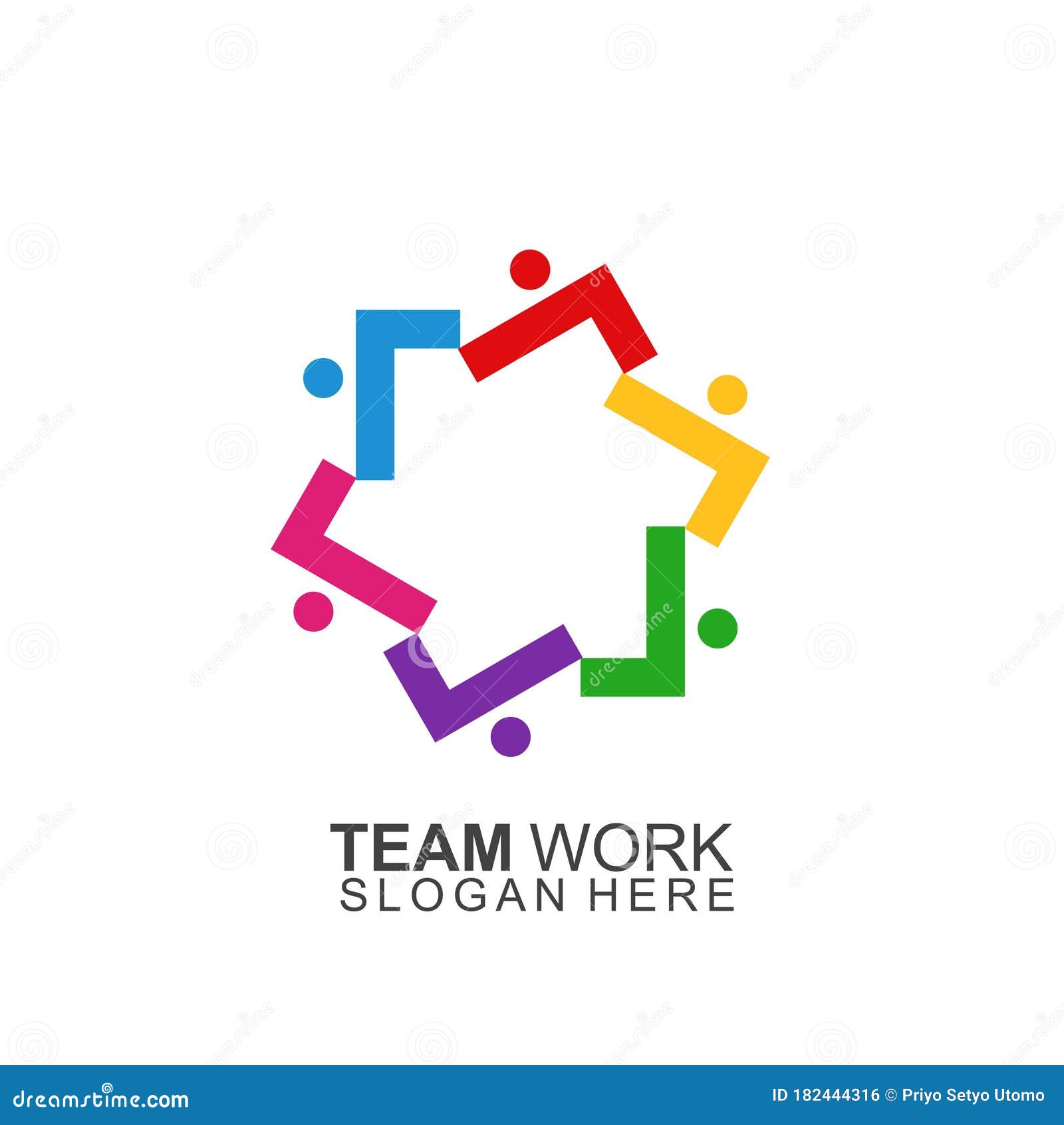 Team Work Logo Design stock vector. Illustration of friendship - 182444316