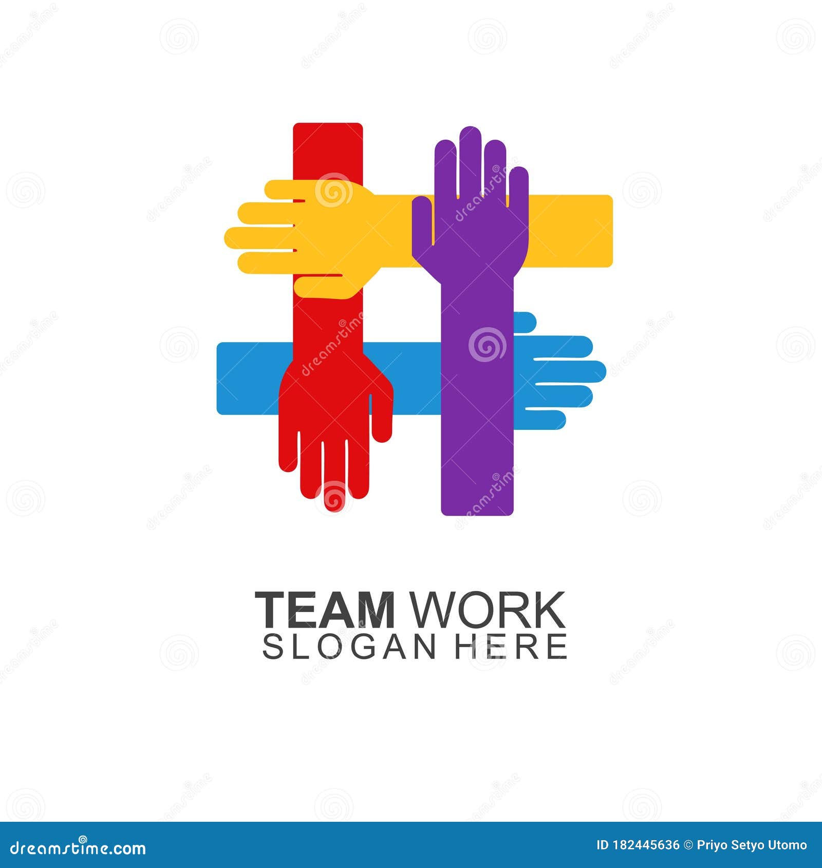 Team Work Logo Design stock vector. Illustration of help - 182445636