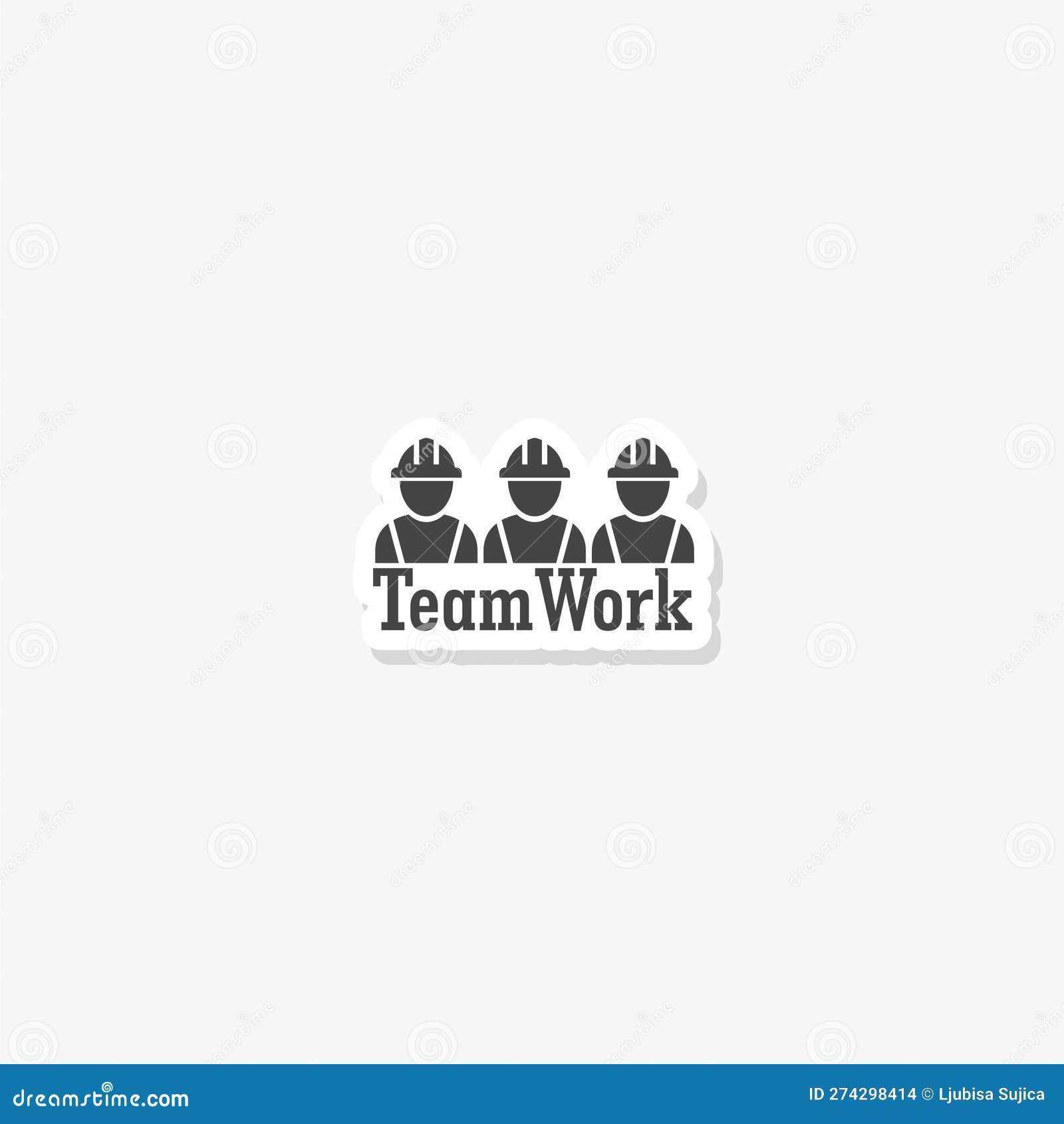Team Work Logo Sticker Icon Stock Vector - Illustration of career ...