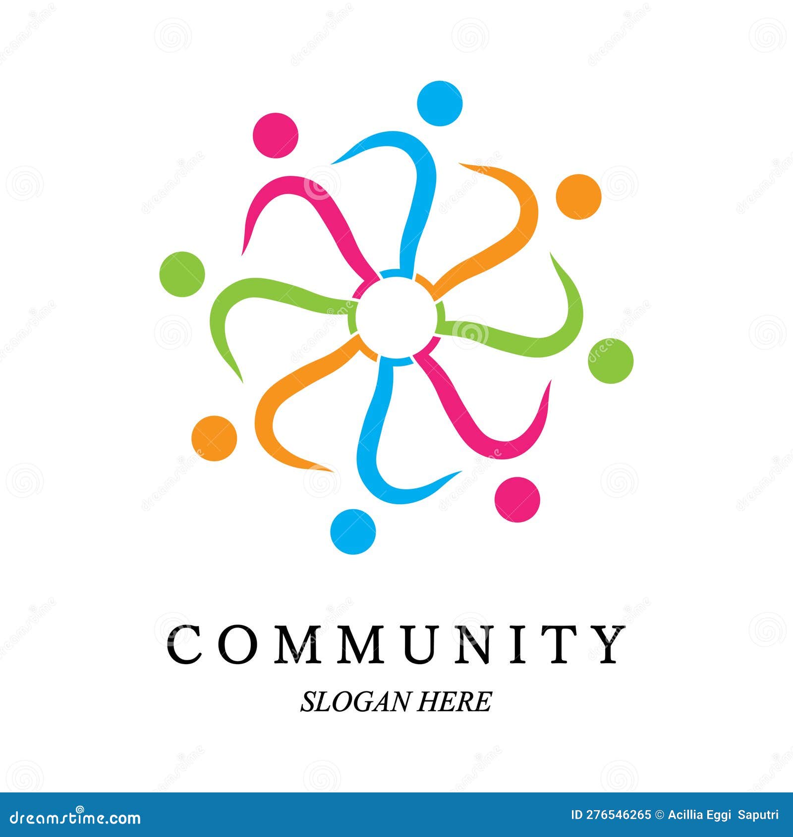 Team Work Logo Template. Concept of Community Friendship, Unity. Vector ...