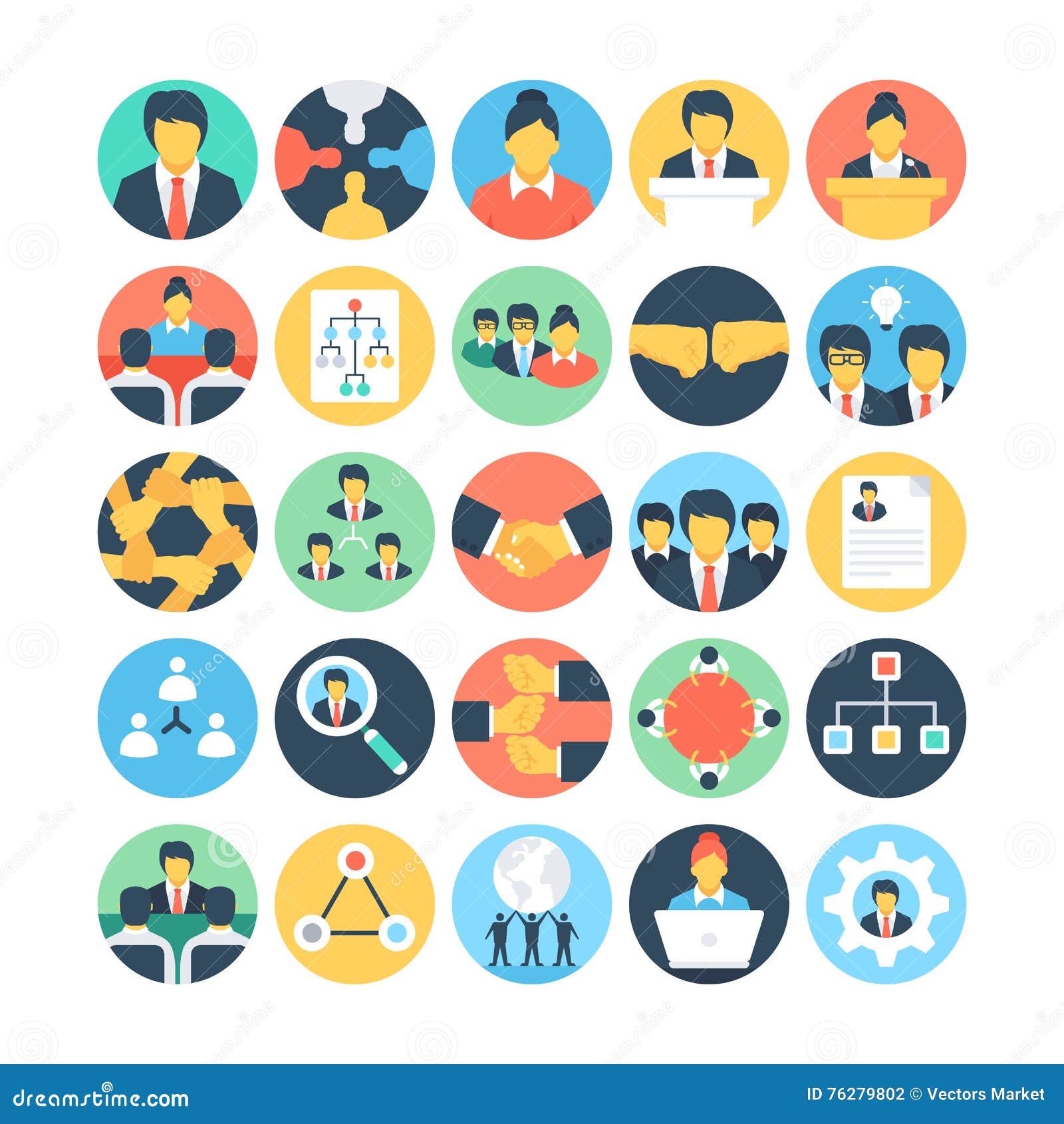 Team Work and Organization Vector Icons 1 Stock Illustration ...