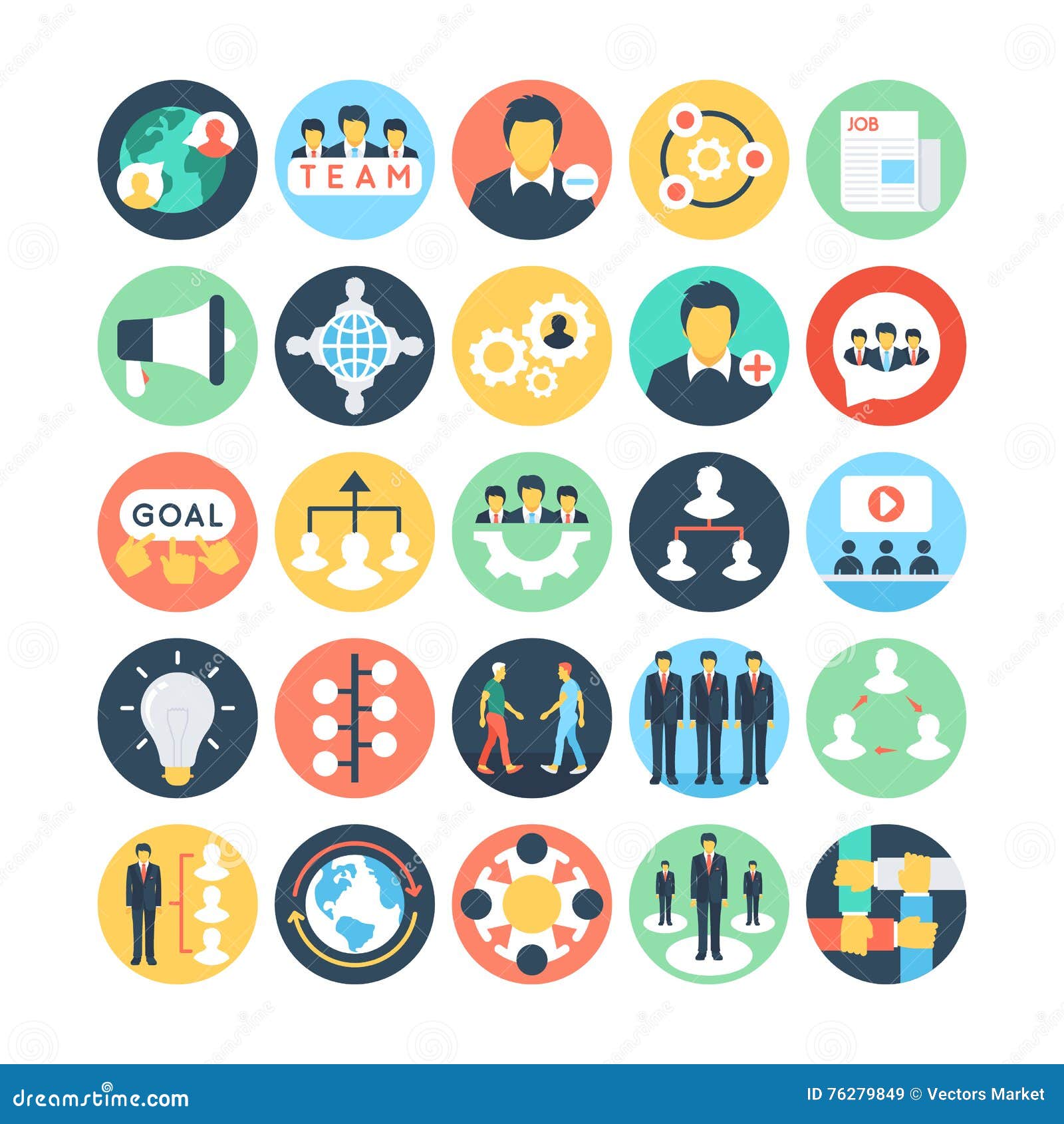Team Work and Organization Vector Icons 2 Stock Illustration ...