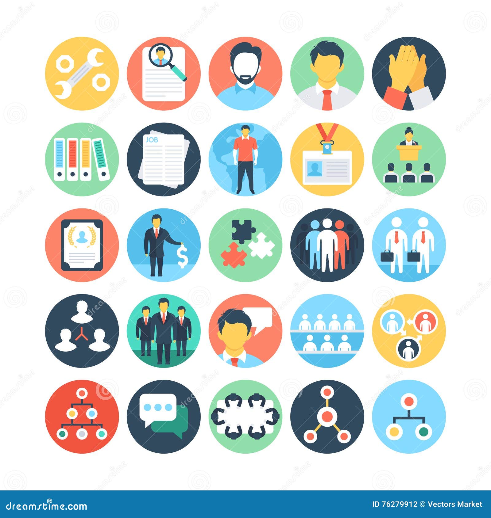 Team Work and Organization Vector Icons 4 Stock Illustration ...