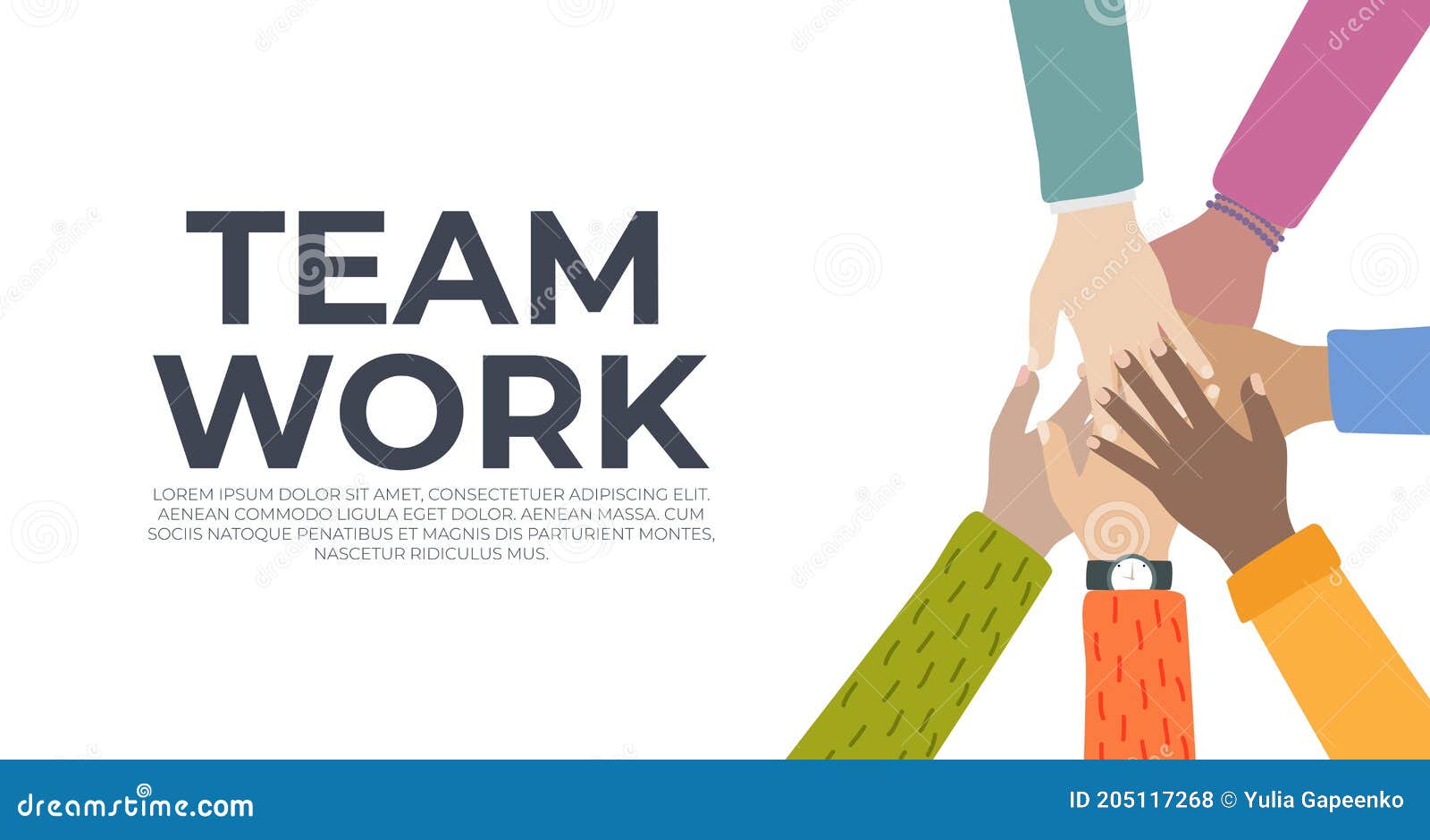 Team Work. People Community Integration Concept with Raised Human Hands ...