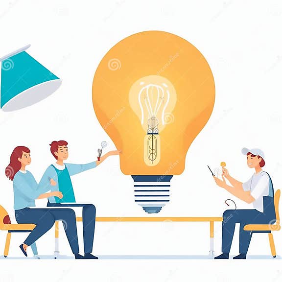 Team work with 3 persons stock illustration. Illustration of work ...