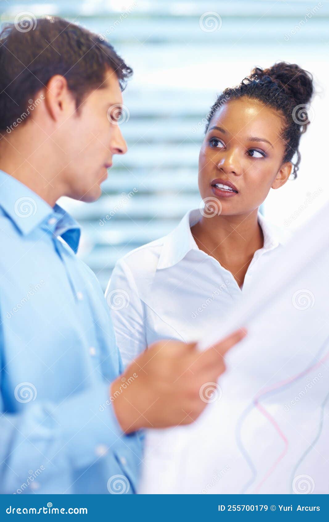 Team Work. Portrait of Attractive Multi Ethnic Architects Discussing ...