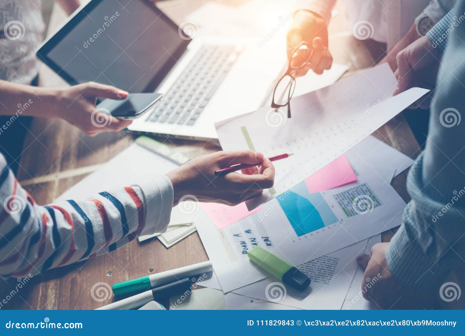 Team Work Process. New Marketing Plan Discussing Stock Image - Image of ...