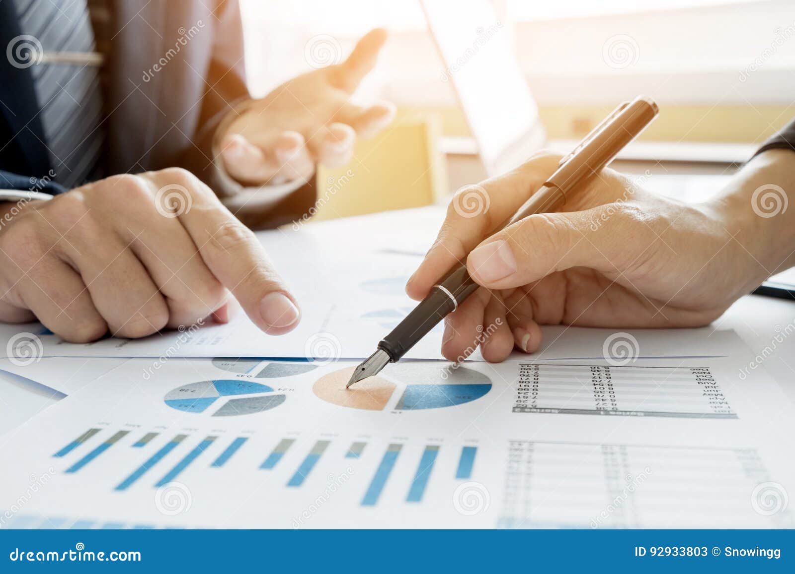 Team Work Process. Young Business Managers Crew Working with New Stock ...