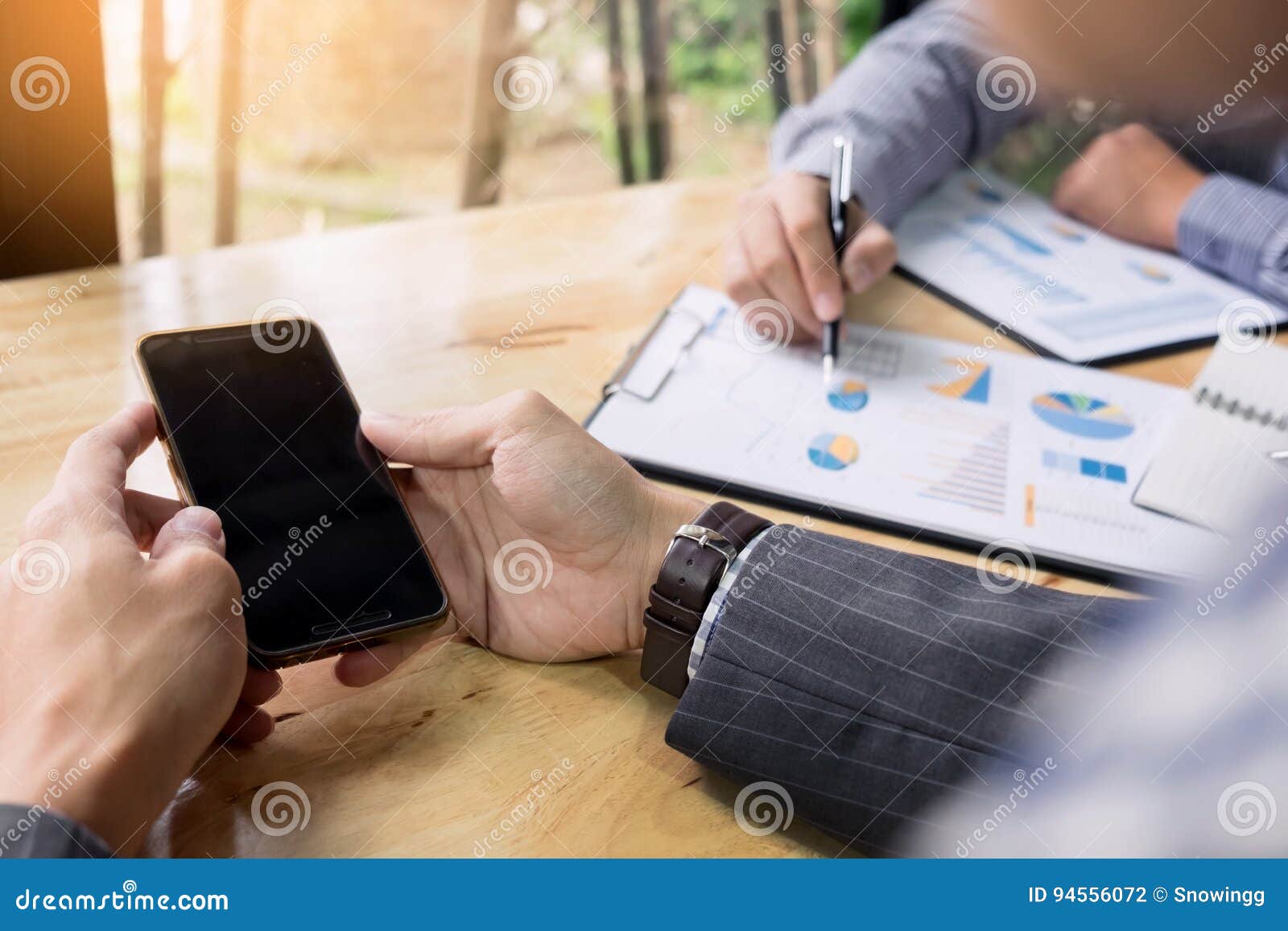 Team Work Process. Young Business Managers Crew Working with New Stock ...