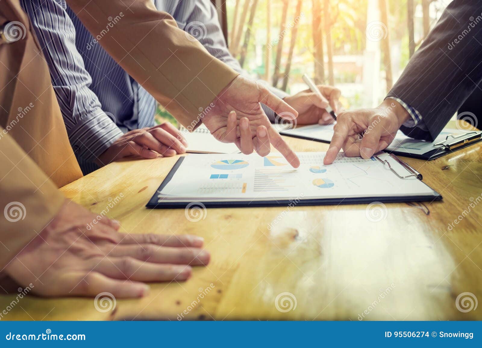 Team Work Process. Young Business Managers Crew Working with New Stock ...