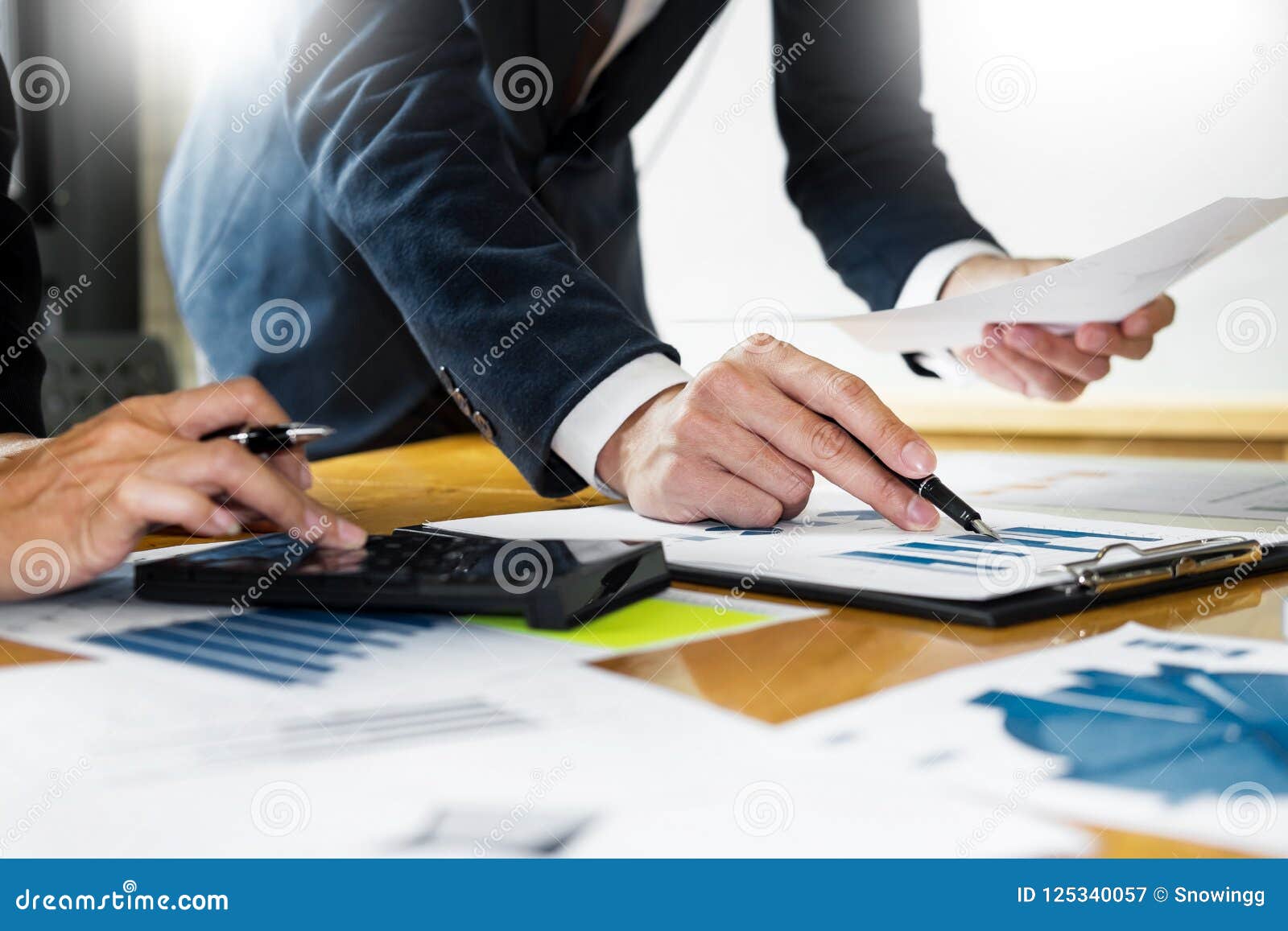 Team Work Process. Young Business Managers Crew Working with Sta Stock ...