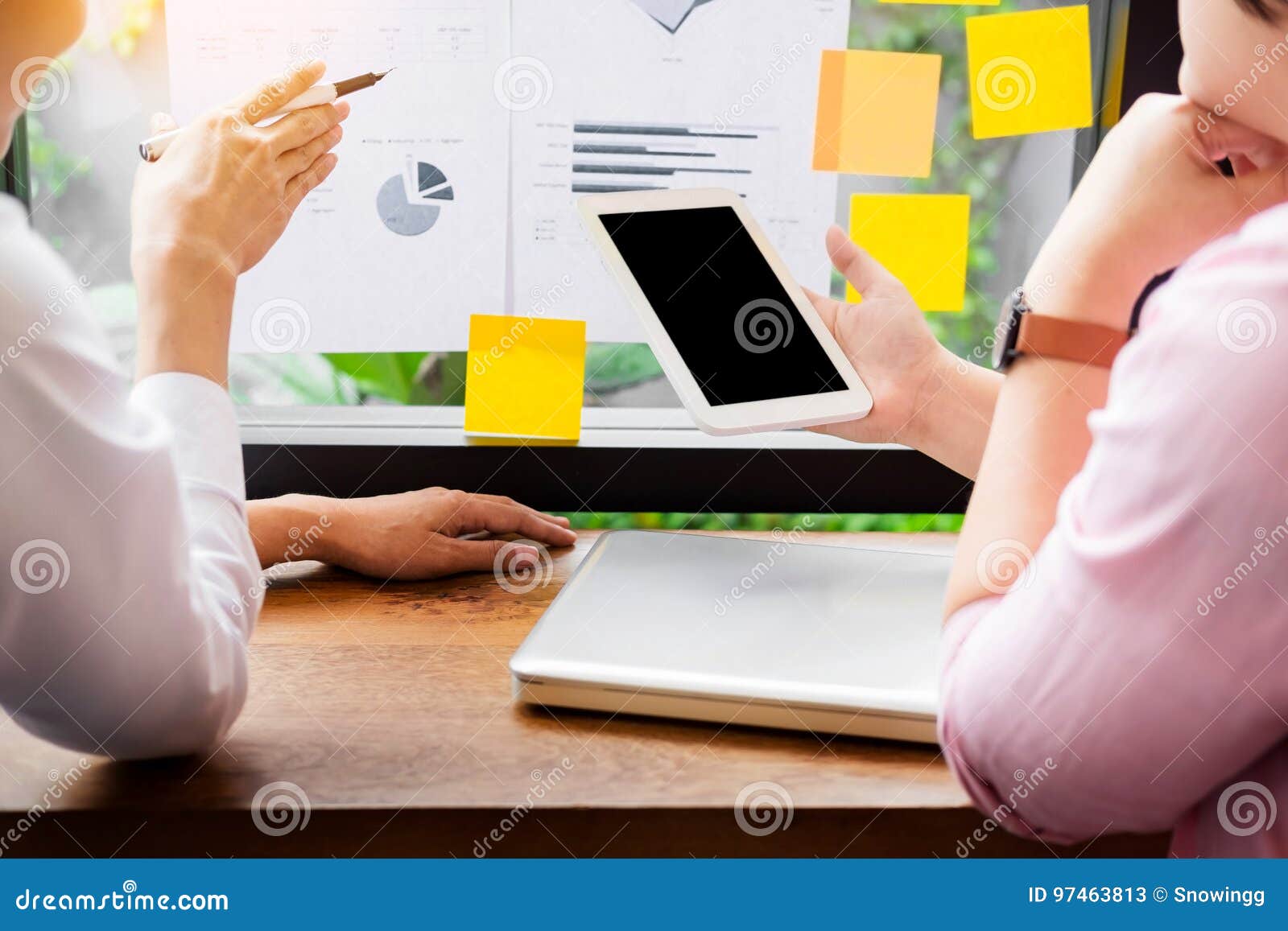 Team Work Process. Young Business Managers Working with Startup Stock ...