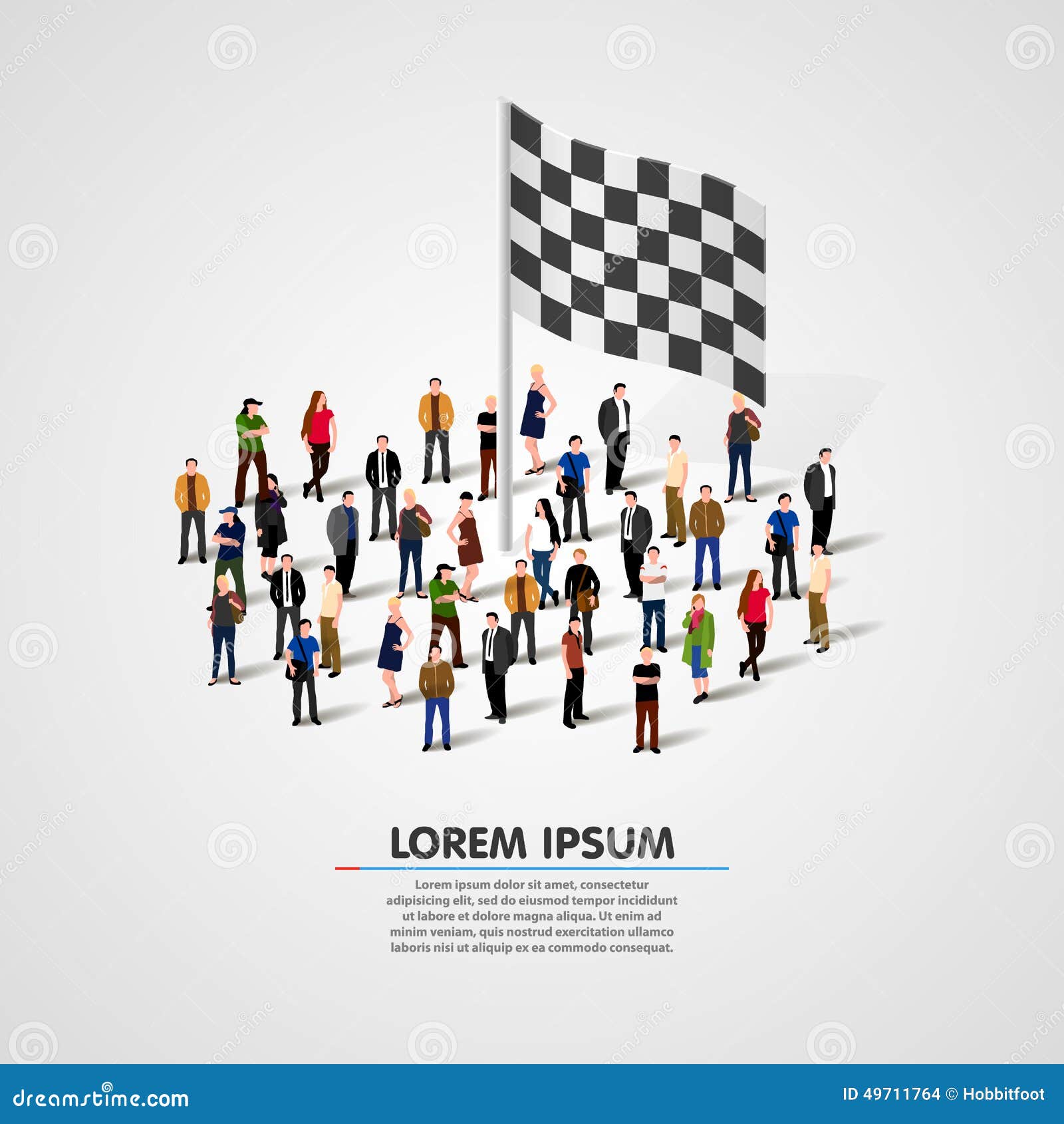 Team Work Project Finish Concept Stock Vector - Illustration of flag ...