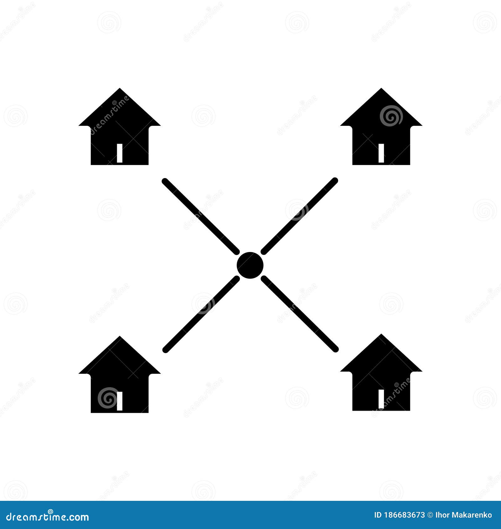 Team Work. Remote Work Black Icon on White Background Stock ...