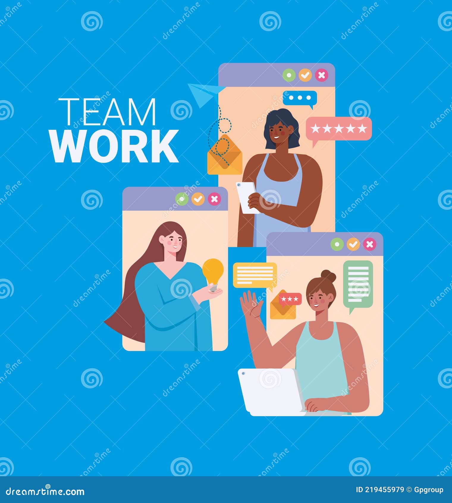 Team work representation stock vector. Illustration of text - 219455979