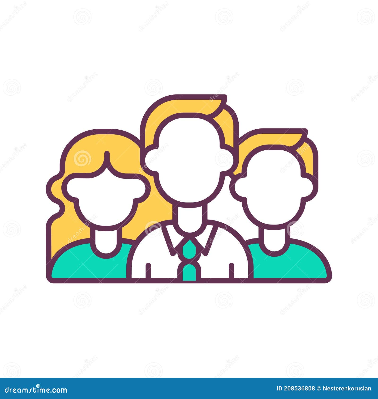 Team Work RGB Color Icon. Succsesful Workers Stock Vector ...