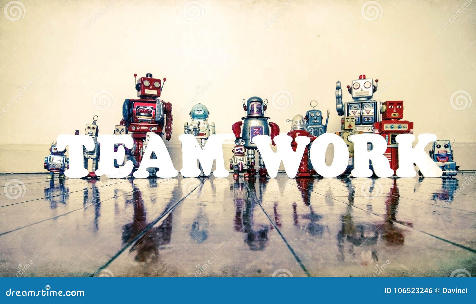 Team work robots stock photo. Image of design, people - 106523246