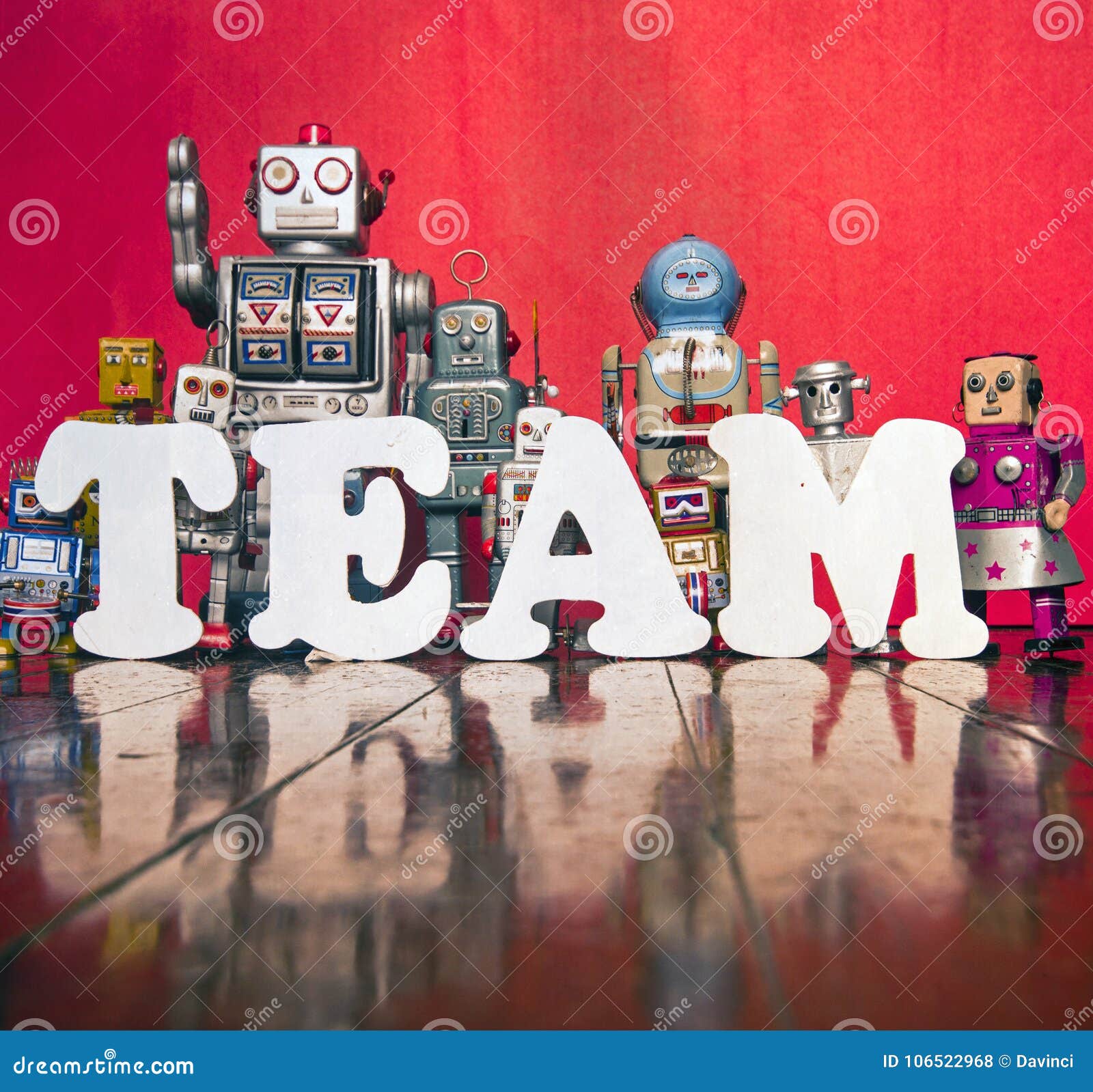 Team work robots stock photo. Image of social, relationship - 106522968