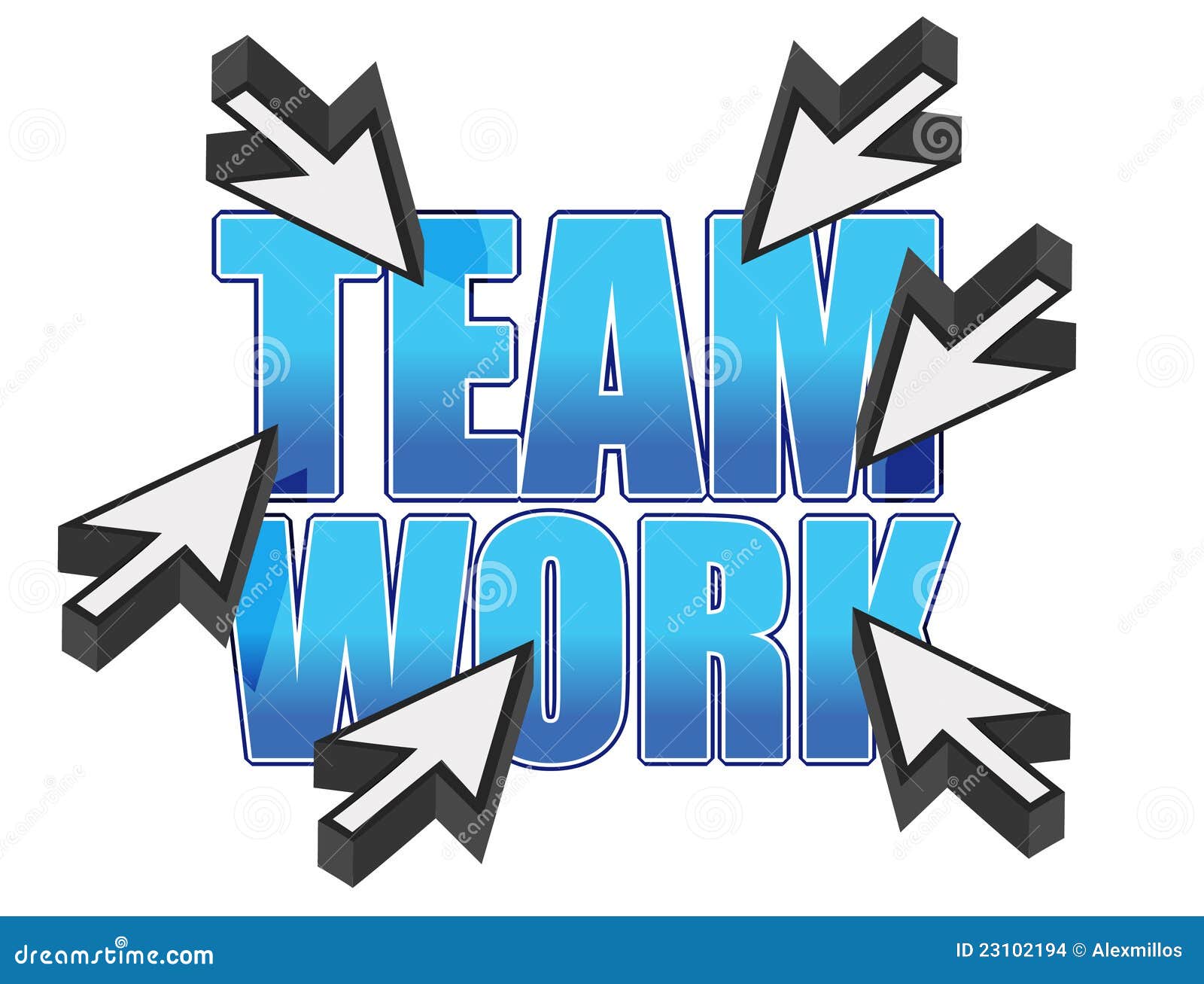 Team Work Sign And Mouse Cursors Vector Illustration | CartoonDealer ...