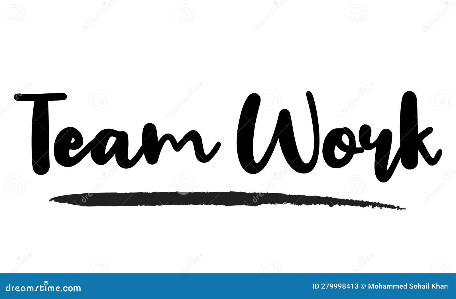 Team Work Stylish Typography Text Lettering Phrase Vector Design Stock ...