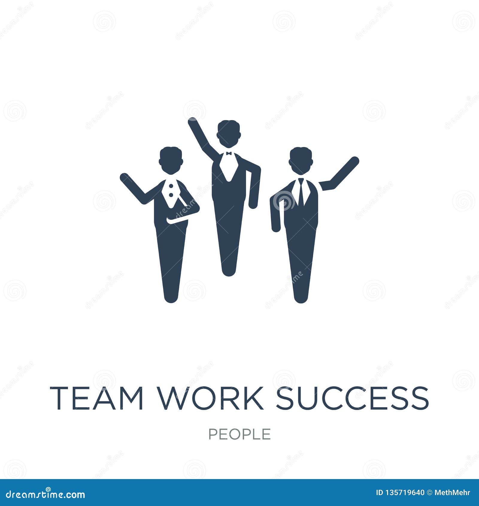 Team Work Success Icon in Trendy Design Style. Team Work Success Icon ...