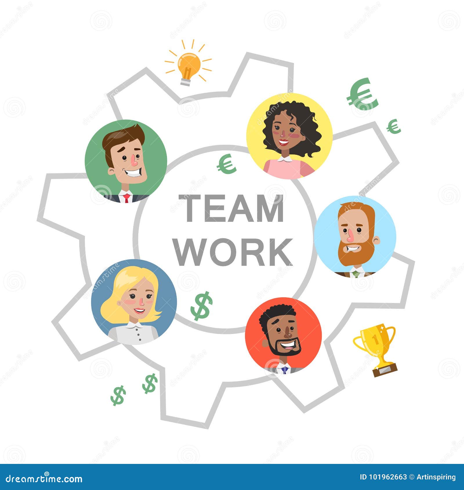 Team work system. stock vector. Illustration of coworking - 101962663