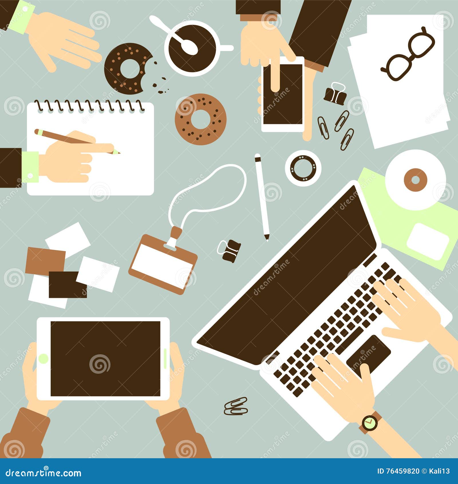 Team work table stock vector. Illustration of designer - 76459820